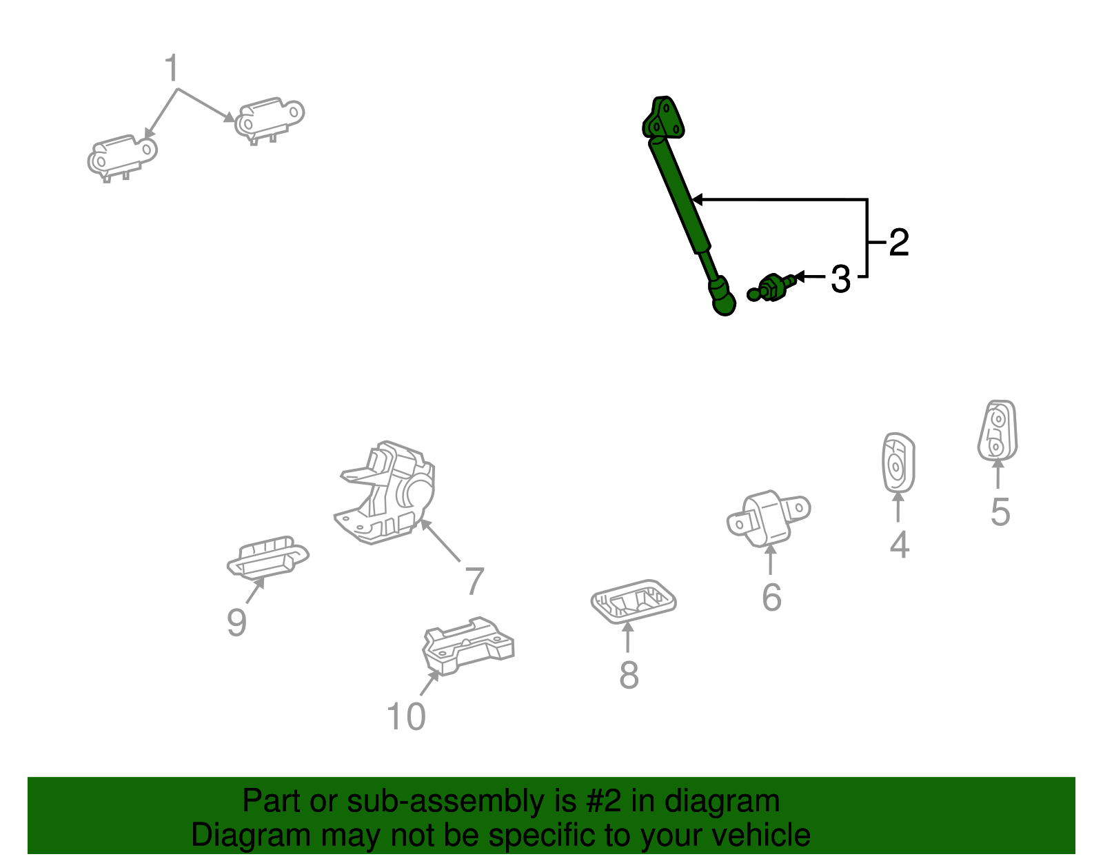 2008-2009 Toyota Land Cruiser Support Cylinder 68960-69045 | Toyota ...