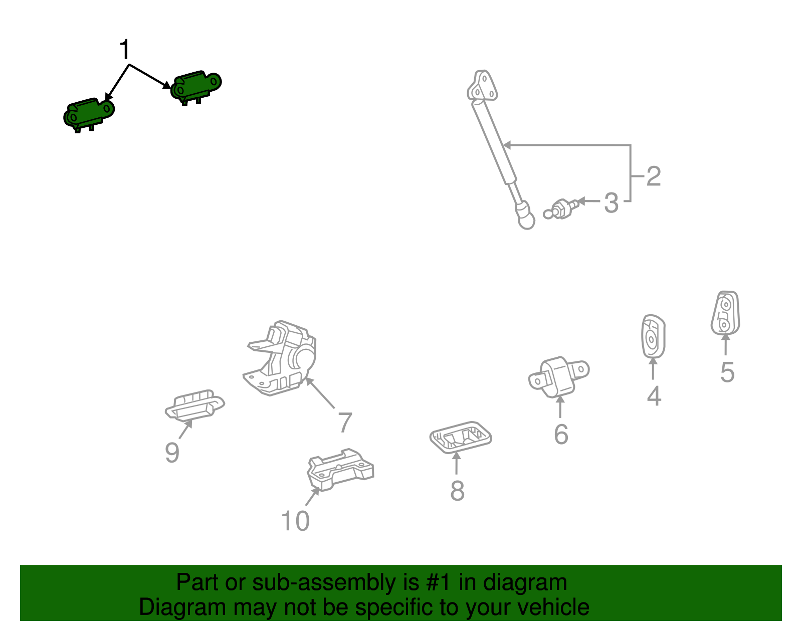 2008-2015 Toyota Land Cruiser Hinge 68810-28041 | Toyota Parts Center