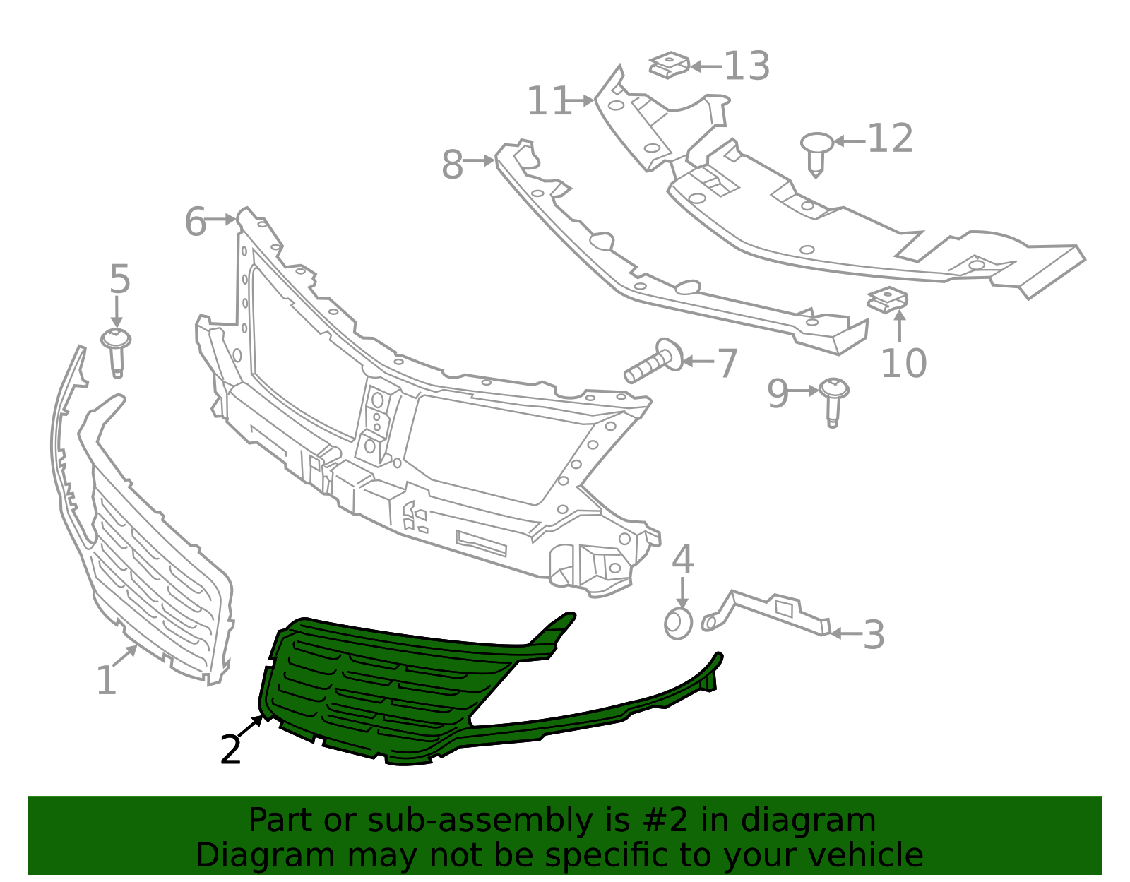 2015-2018 Lincoln MKC | Grille | EJ7Z-8201-AA | Walls' Ford Parts