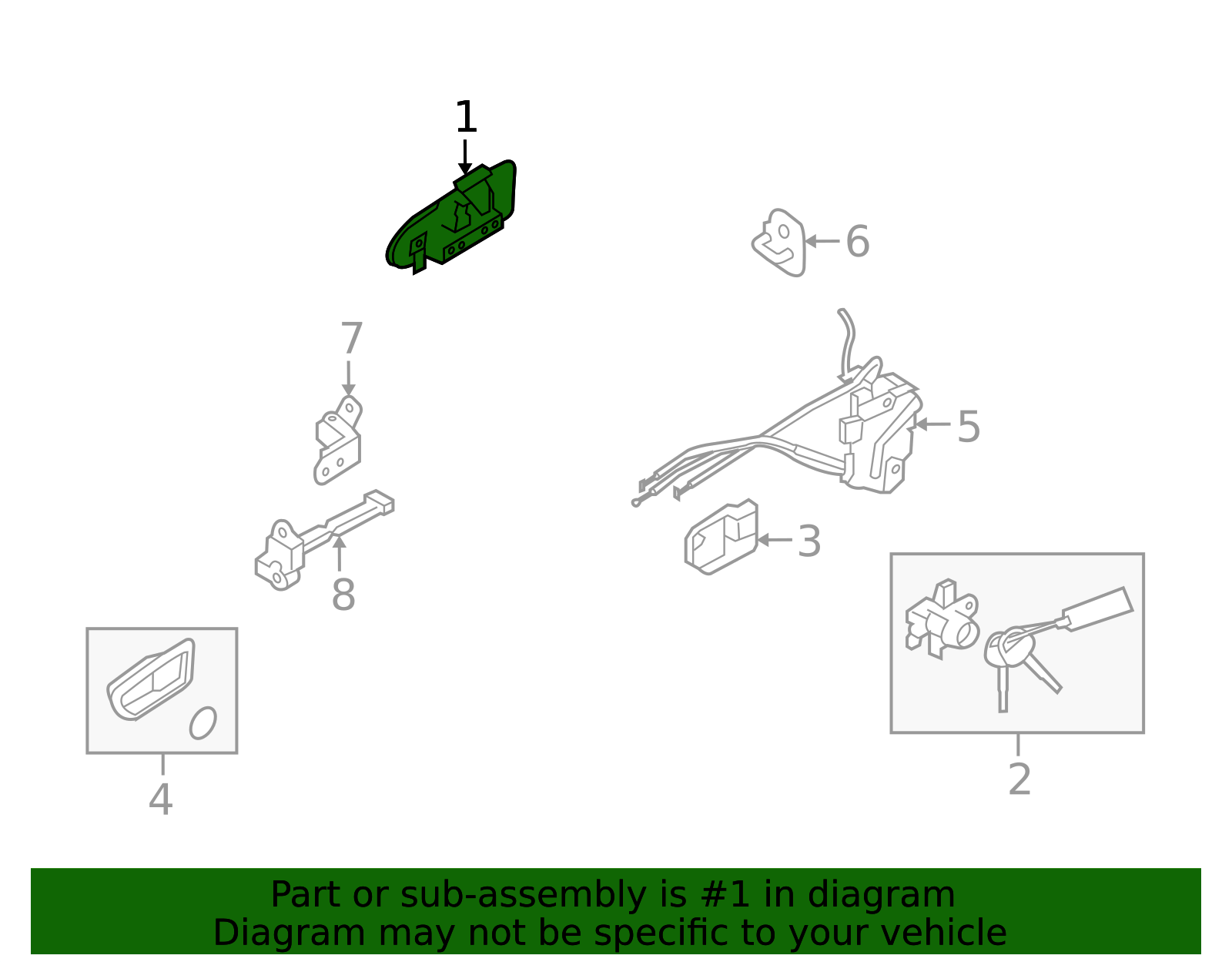 2010-2011 Kia Soul Handle, Outside - Driver's Side (LH) 82650-2K00000 ...