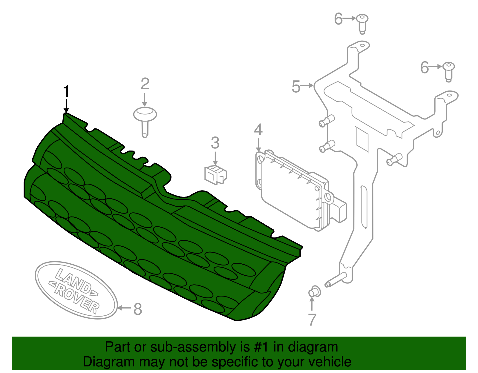 Genuine OEM Grille Part# LR069714 Fits 2016-2019 Land Rover Range Rover ...