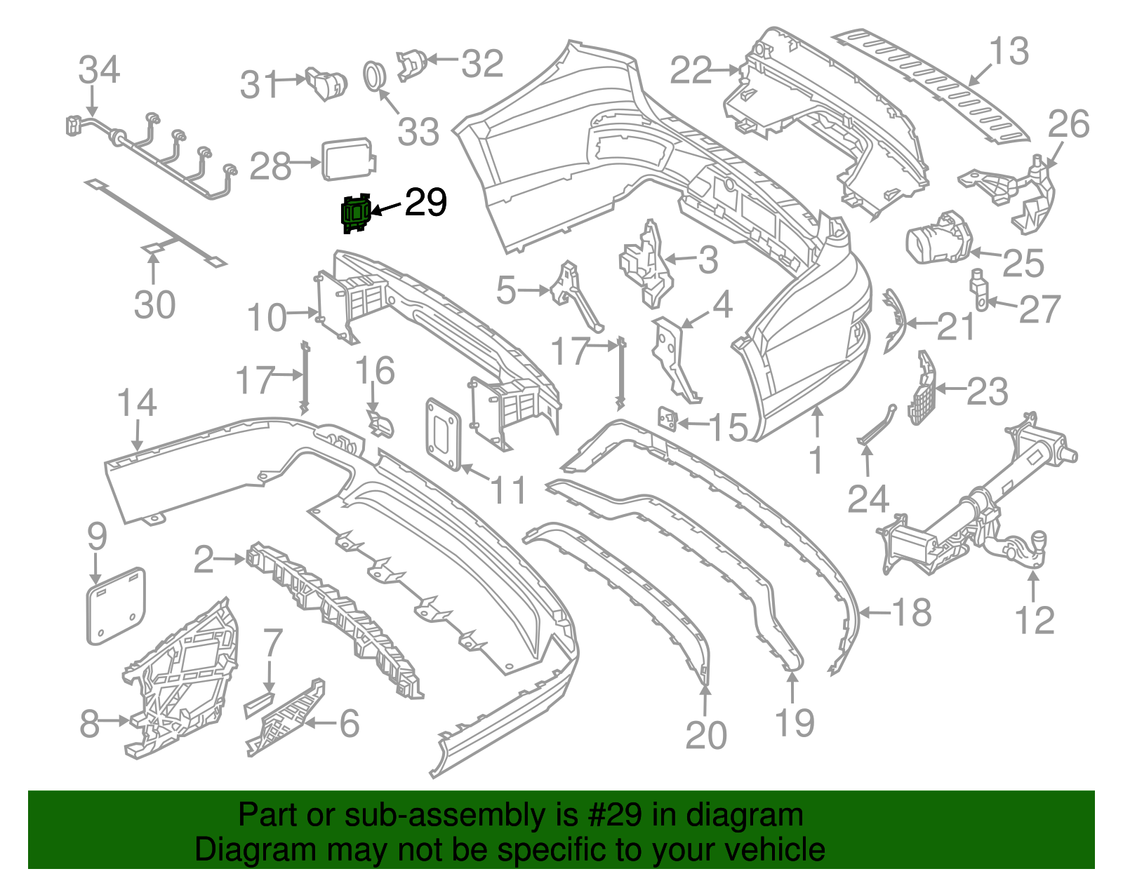 166-884-02-15 - Object Sensor Bracket 2013-2019 Mercedes-Benz ...