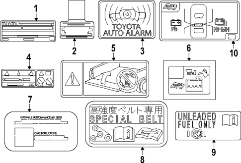 Labels for 2025 Toyota Tacoma | OEM Genuine Toyota Parts