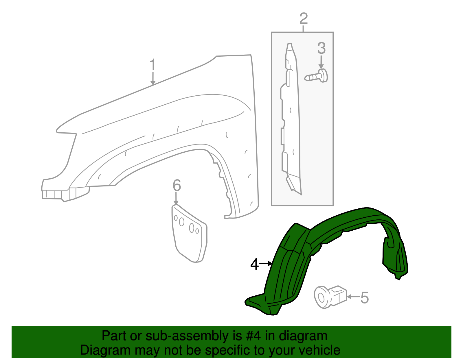 53805-04020 - Fender Liner - 2012-2015 Toyota Tacoma | OEM Genuine ...