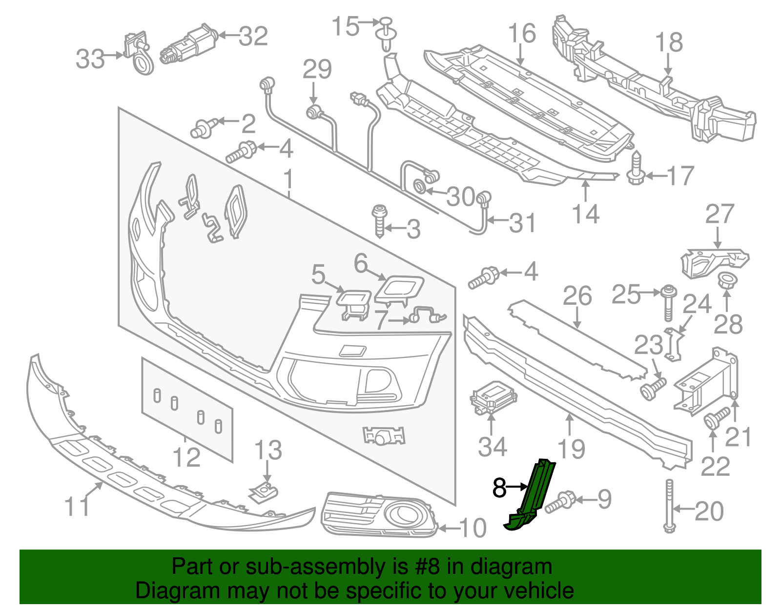 2013-2017 Audi Q5 Side Retainer 8R0-807-278-C | Audi USA Parts