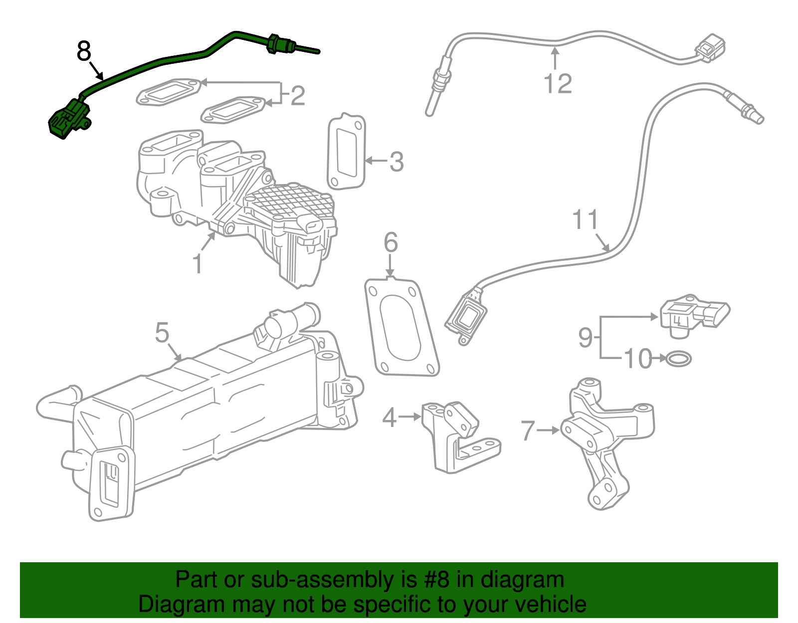 2008-2010 GM Exhaust Gas Recirculation (EGR) Valve Temperature Sensor ...