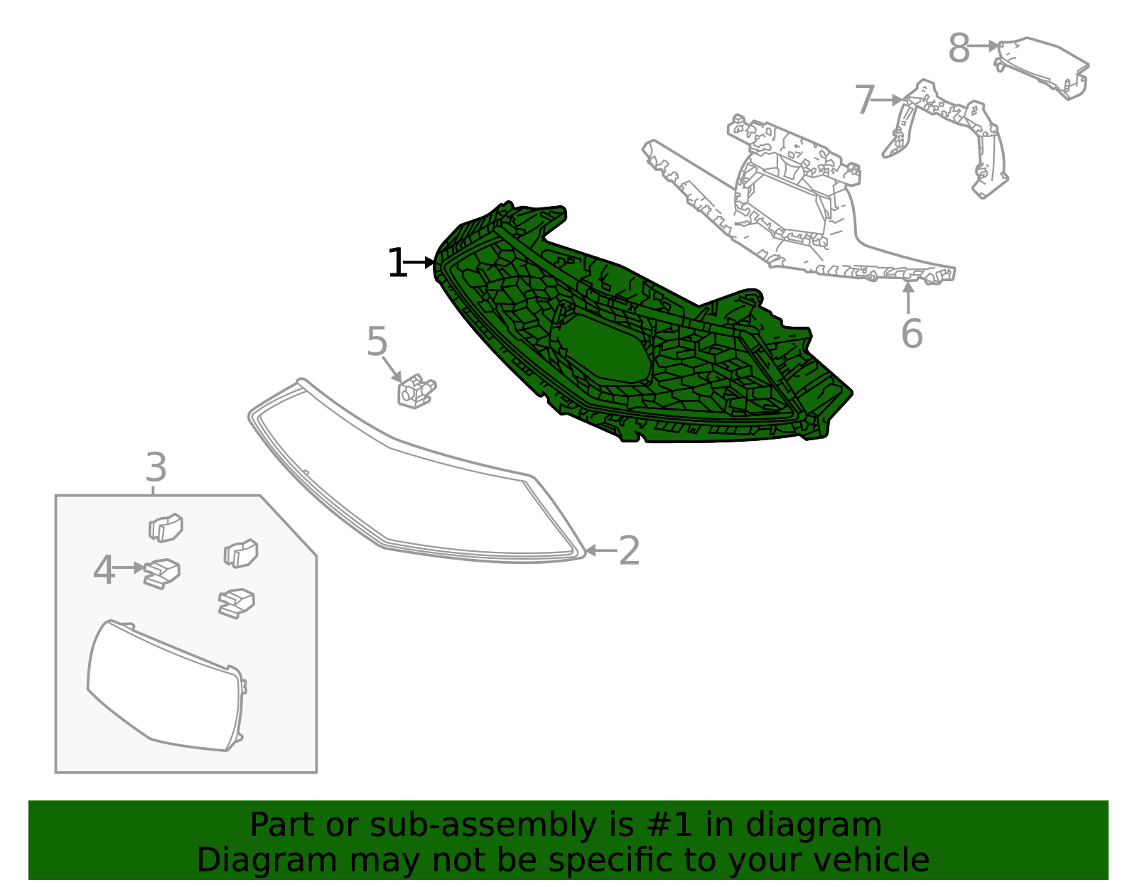 Genuine OEM Acura - Grille Part# 71200-TGV-A10 | Acura Parts For Less