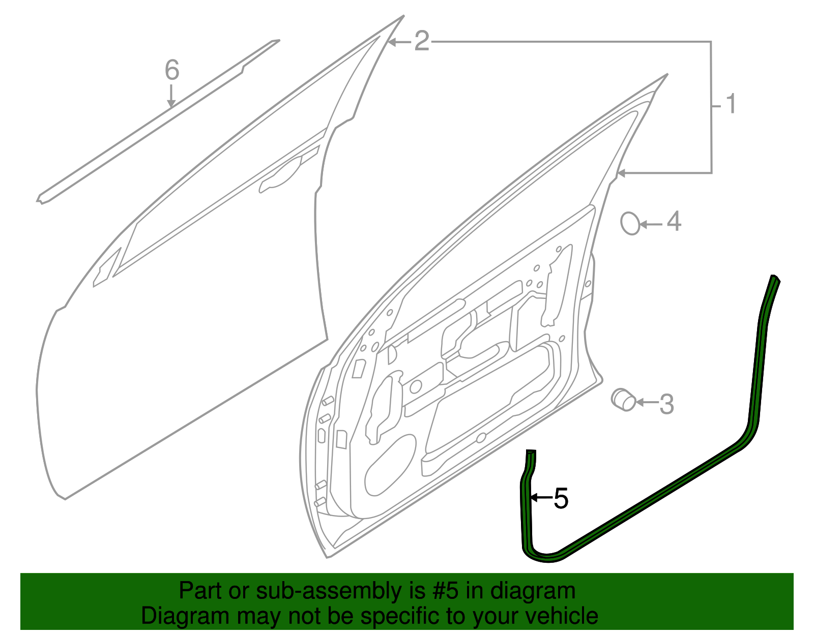 2012-2021 Nissan Door Weather-Strip 80830-1PA0B | Nissan Parts Central