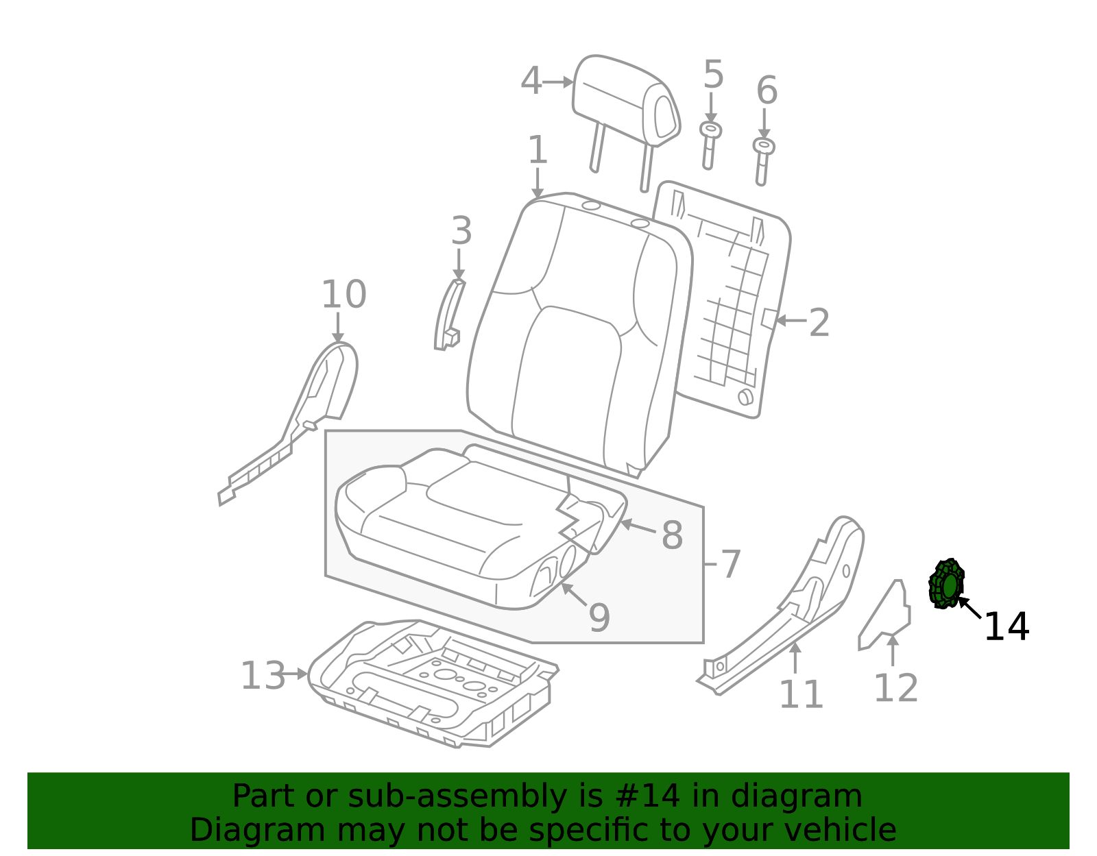 87346-9BK0C - Seat Height Adjuster Handle 2005-2015 Nissan Xterra ...