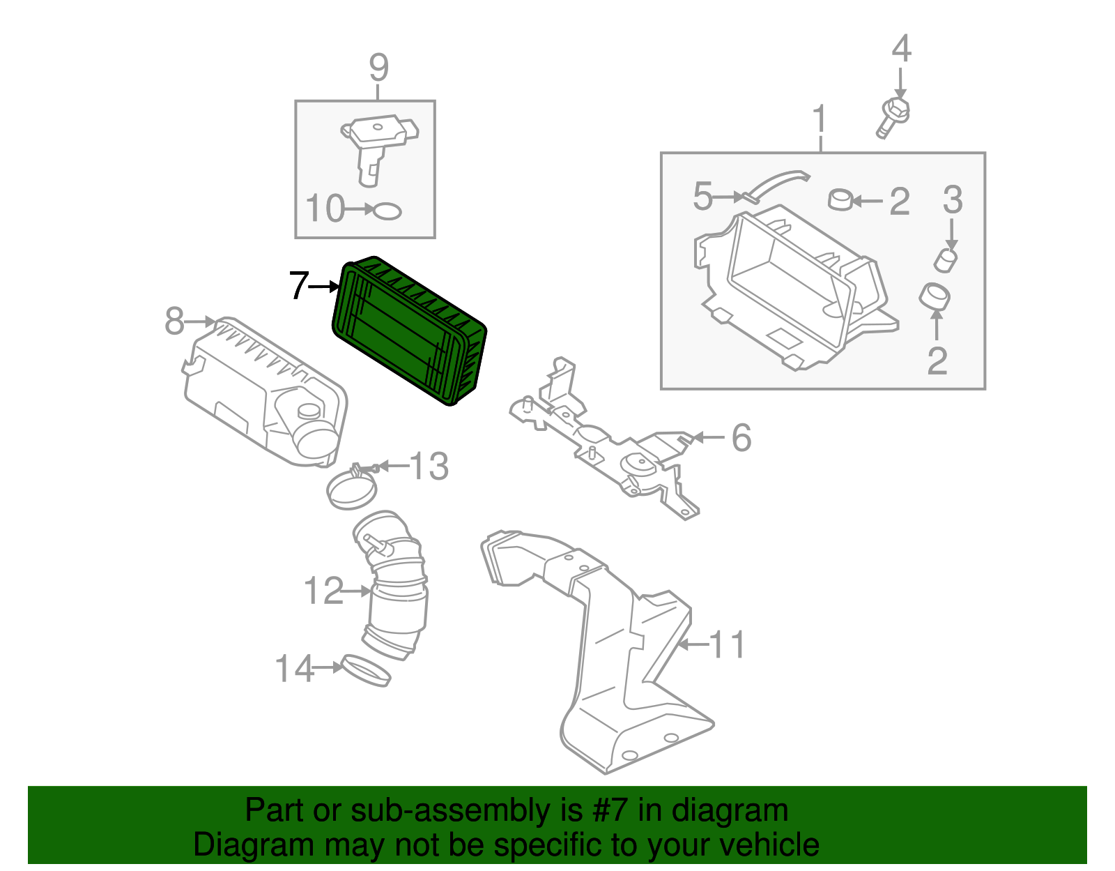 2007-2016 Mitsubishi Engine Air Filter 1500a023 | Mitsubishi Parts ...