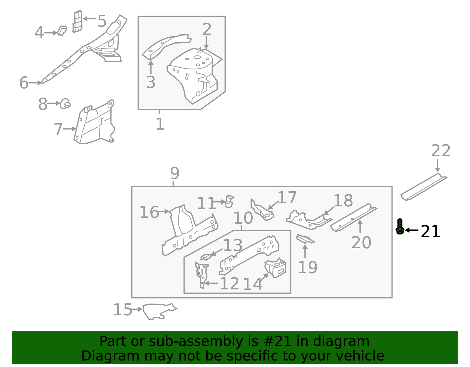 2020-2026 Nissan Side Member Extension Bolt 01125-A8011 | TascaParts.com