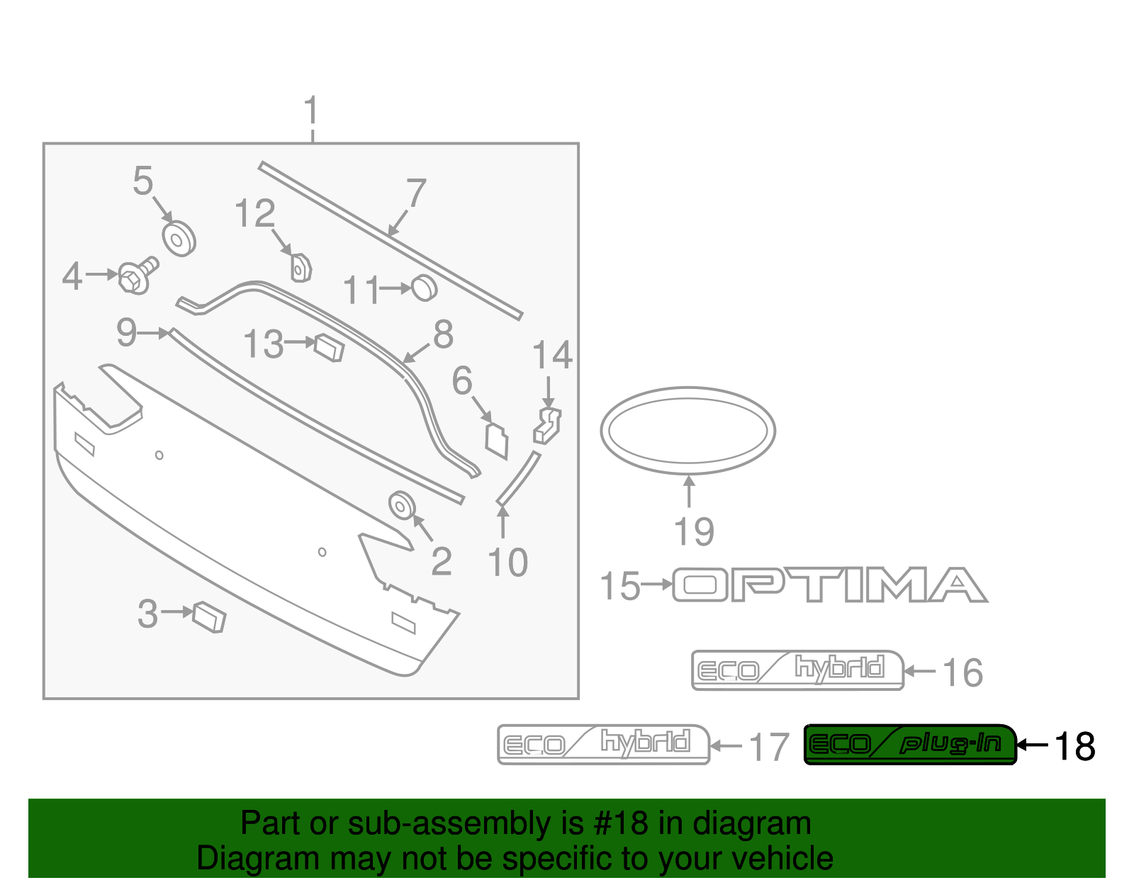 86317-A8100 - Nameplate 2017-2019 Kia Optima | Kia.Parts Store