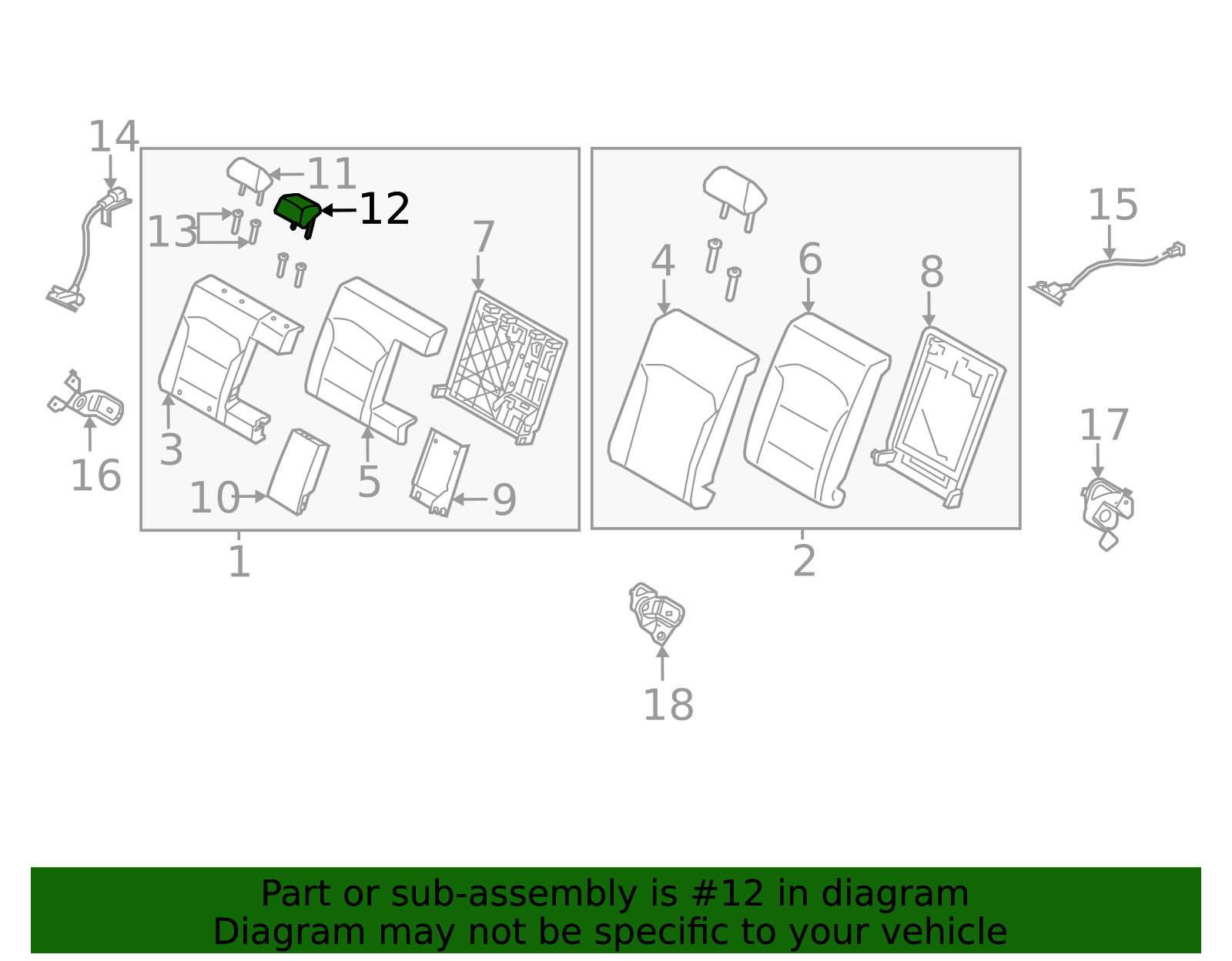 Hyundai - 89705-AA000-S8W - Headrest, Center - 2021-2023 Hyundai ...
