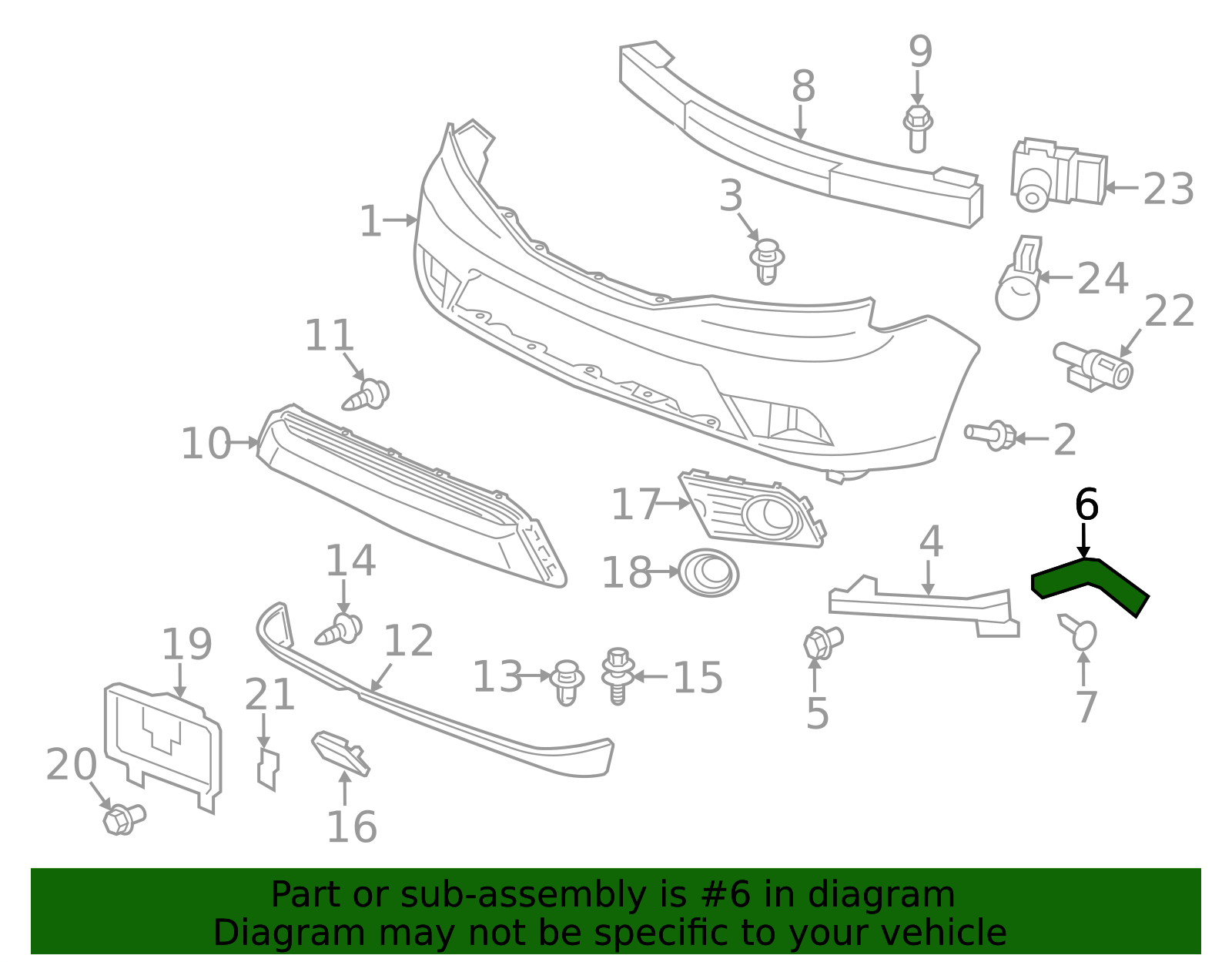 71198-SZA-A00 - Spacer L Front Bumper Side - 2009-2015 Honda Pilot ...