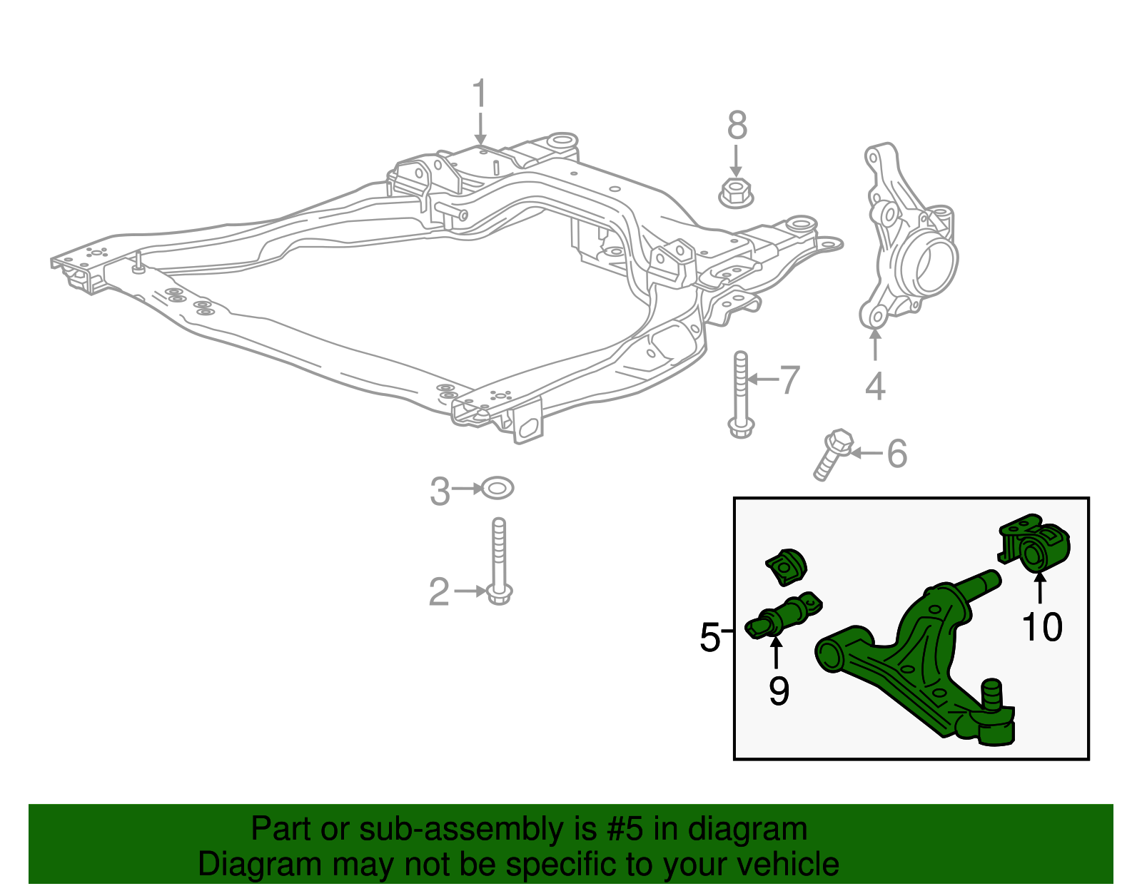 95368368 - Front Passenger Side Lower Control Arm 2016-2022 Chevrolet ...