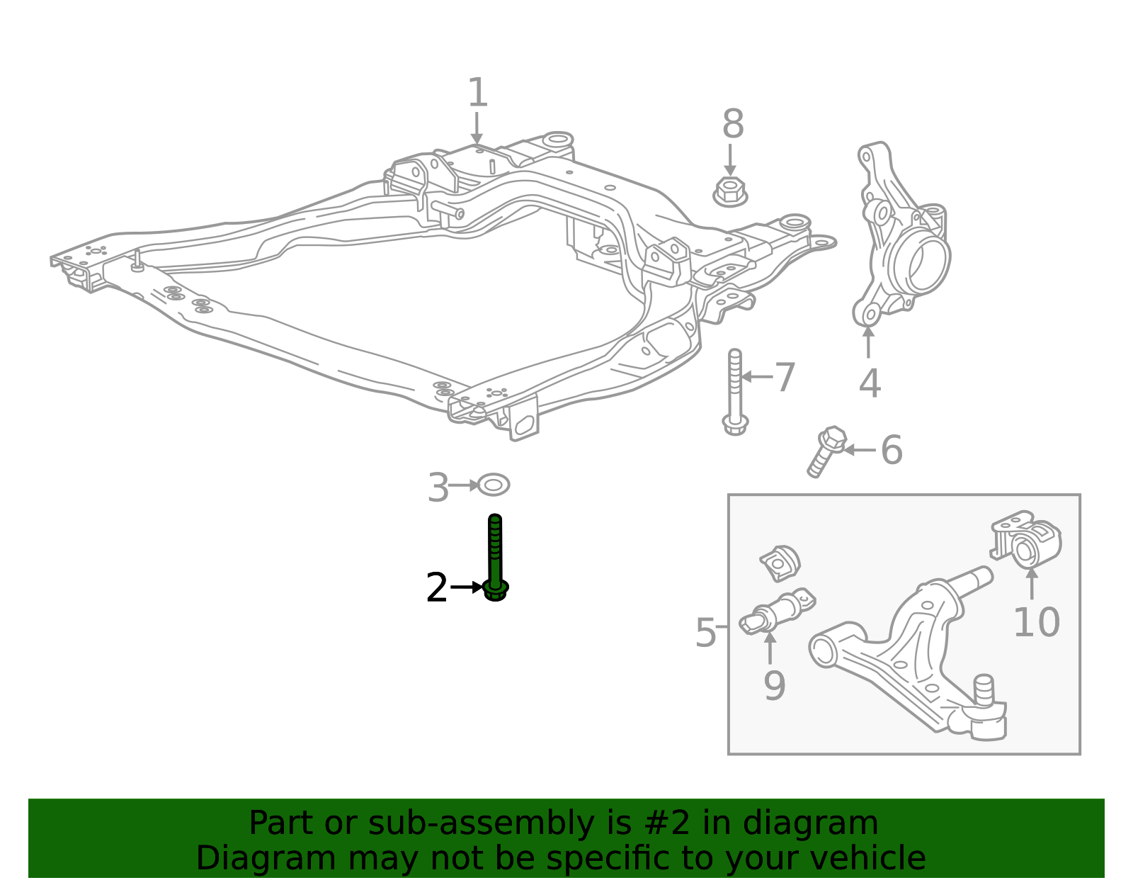 2016-2022 Chevrolet Spark Drivetrain and Front Suspension Cradle Bolt ...
