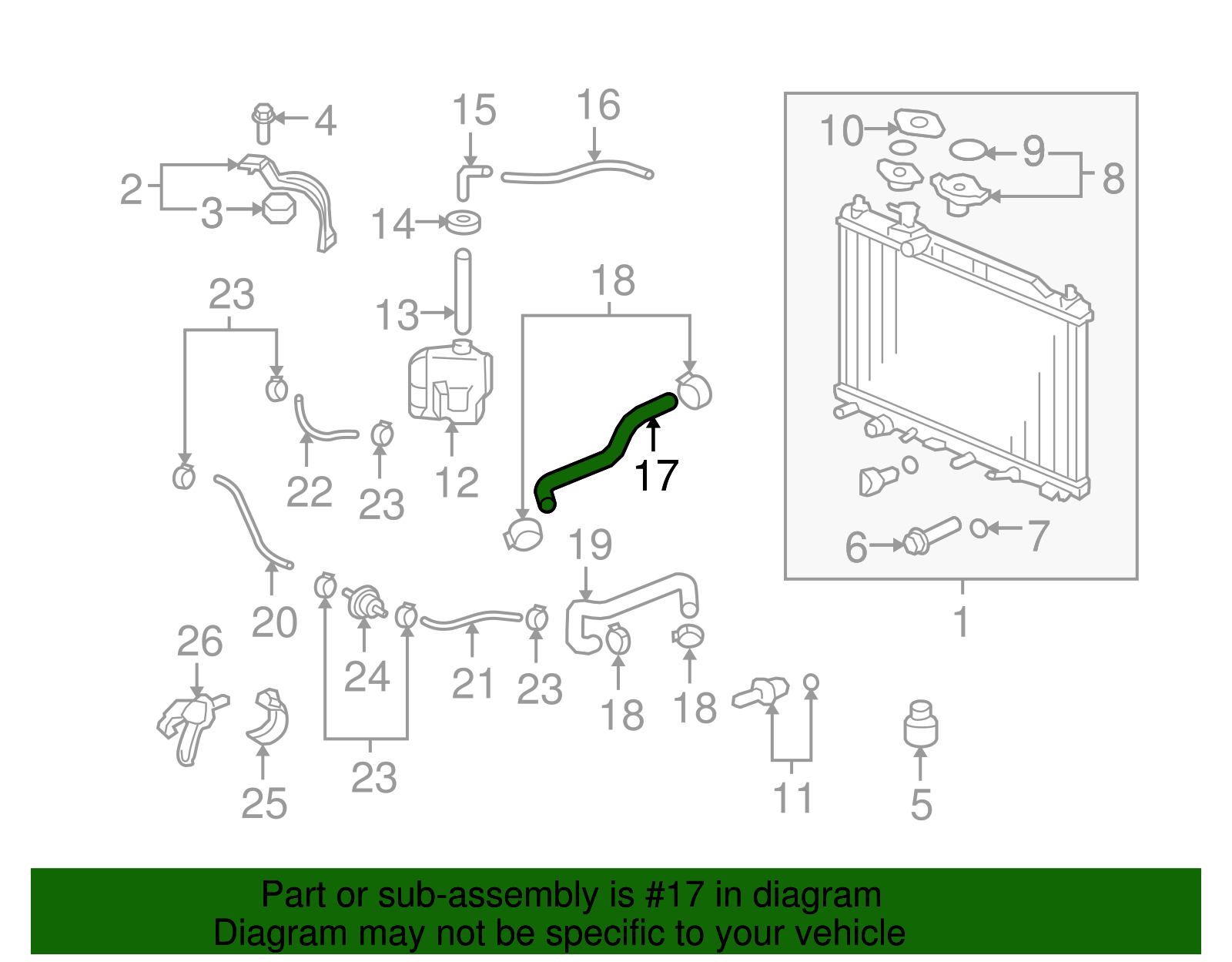 19501-RZA-A01 - Upper Hose 2007-2009 Honda CR-V | Honda Parts Online