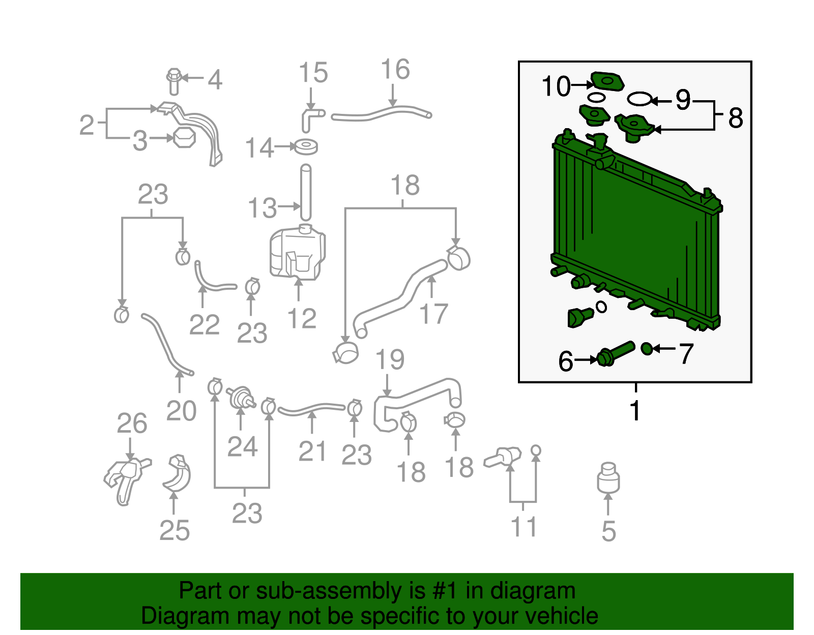 19010-RZA-A51 - Honda Radiator Assembly 2007-2009 Honda CR-V ...