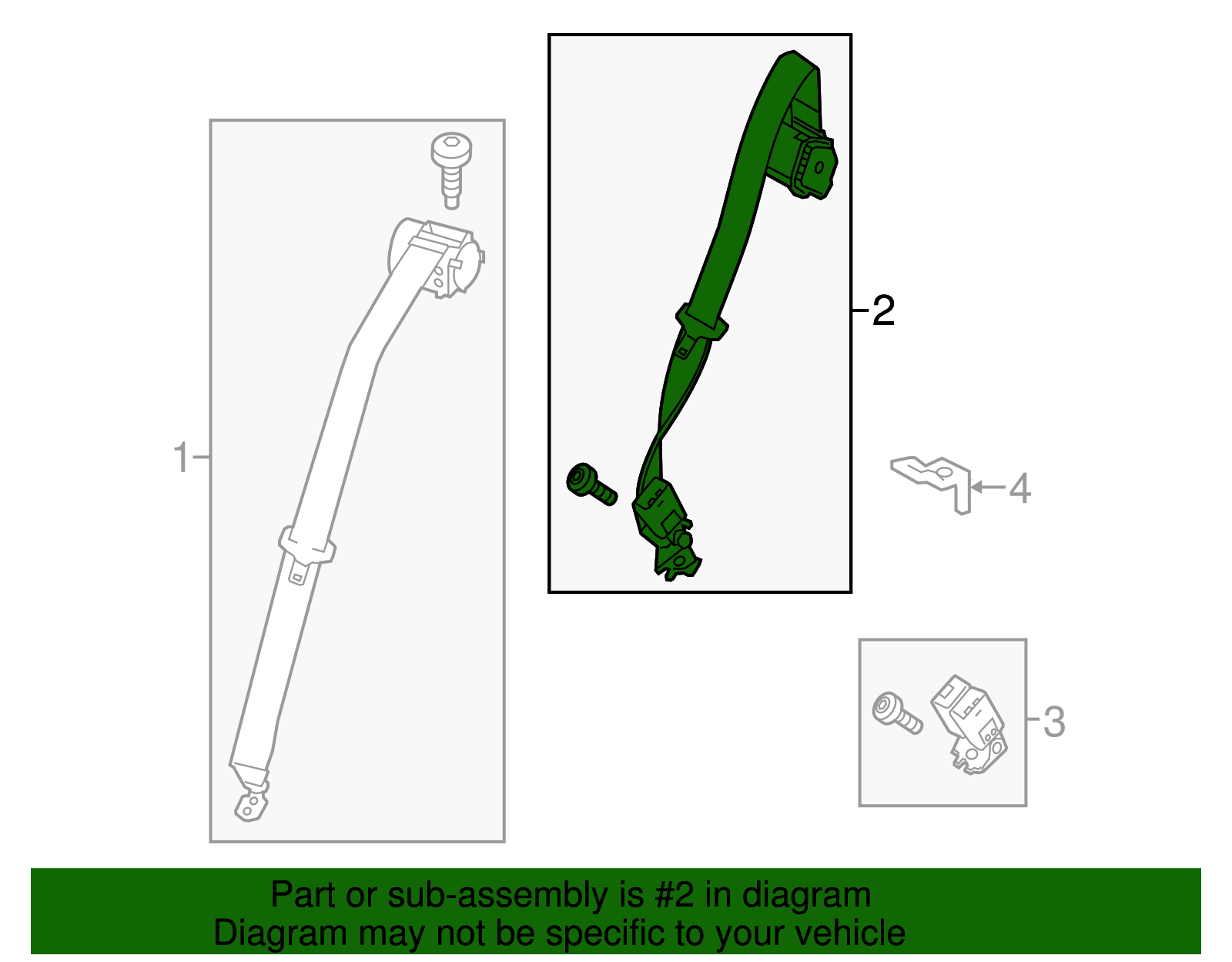 2016-2018 Ford Focus Center Belt Assembly G1EZ-99611B64-AA | Miracle ...