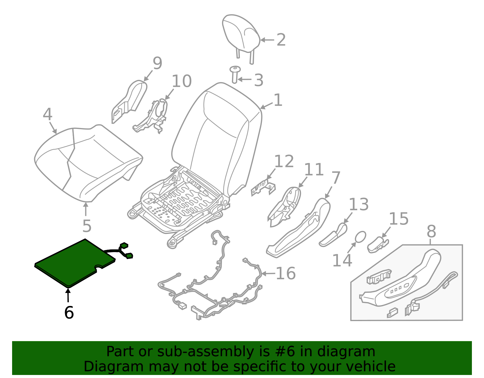 2017-2025 Nissan LEAF Seat Cushion Heater 87335-3NF1A | Mossy Nissan ...