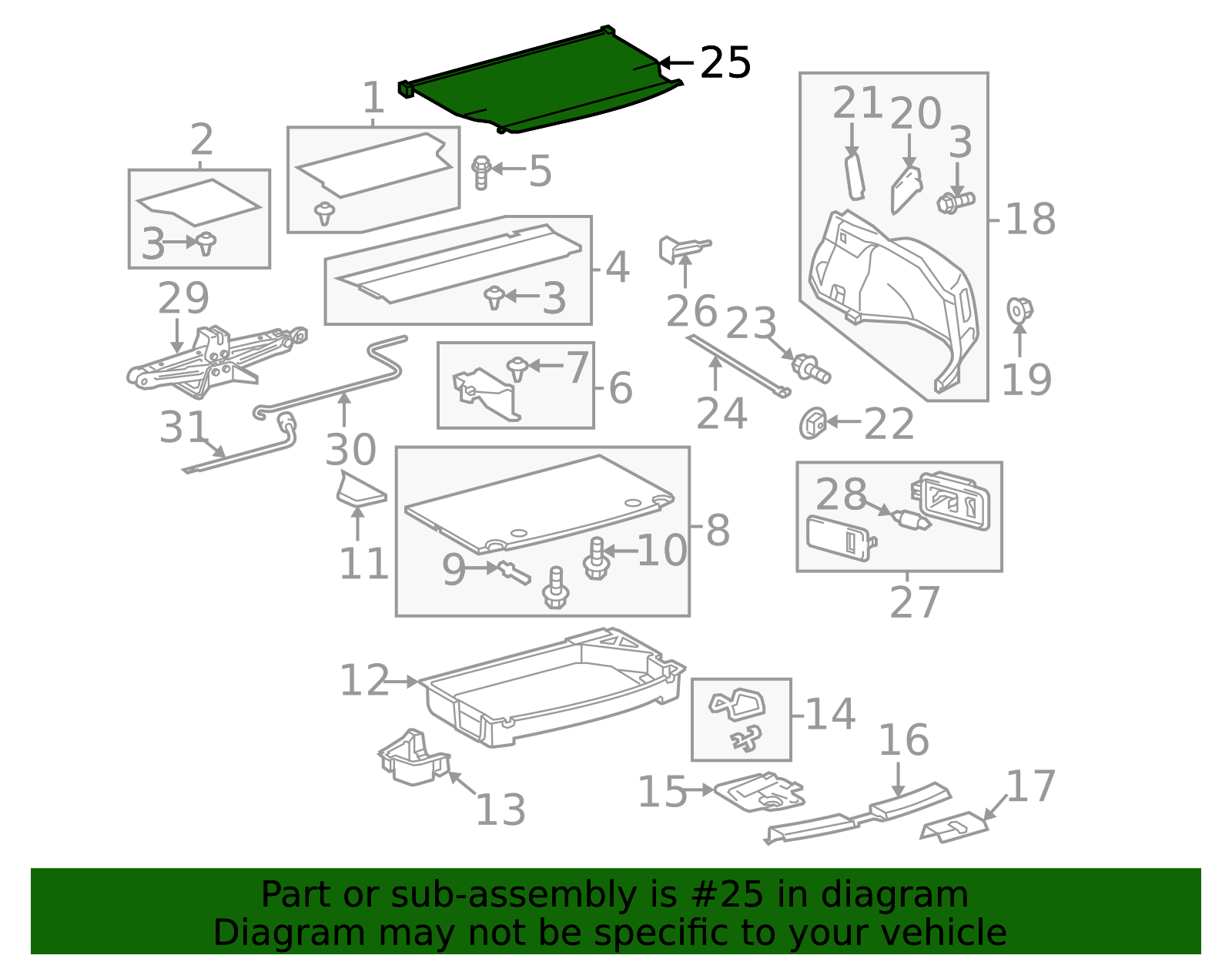 2010-2015 Toyota Luggage Compartment Cover 64910-47021-B0 | Toyota ...