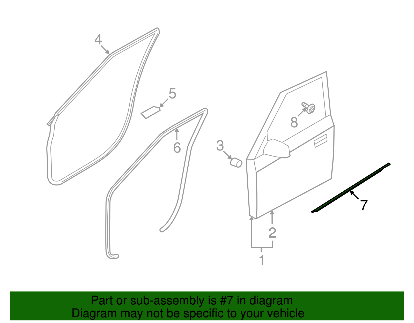 2010-2013 Kia Soul Belt Molding 82210-2K000 | Kia Automotive Parts