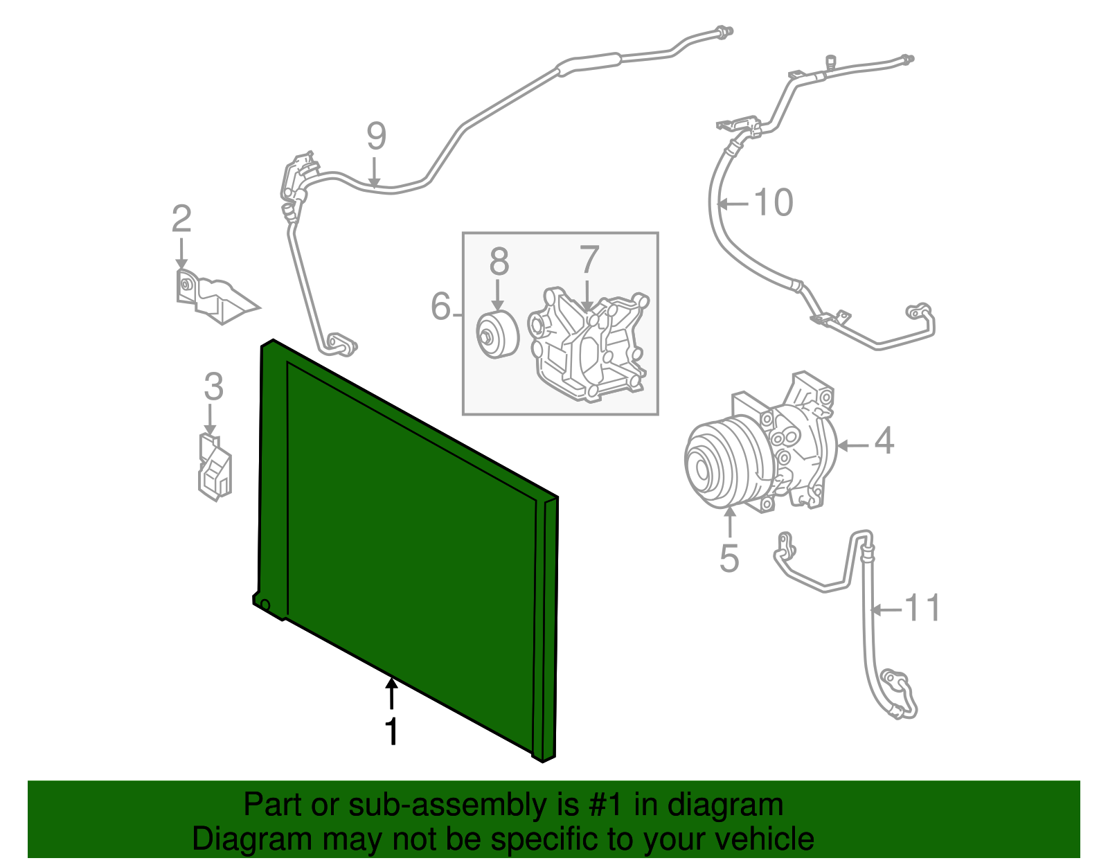 2005-2012 Toyota Tacoma Condenser 88460-04210 | Toyota Parts Center