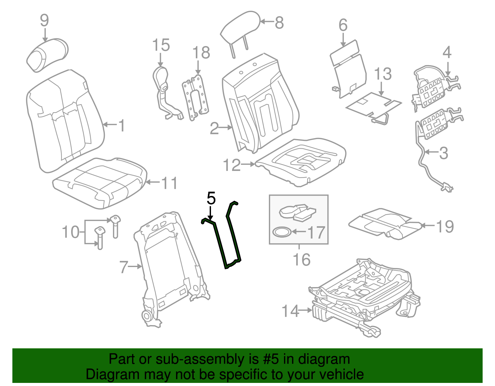 2009-2019 Ford | Lumbar Support | 9C3Z-9664842-A | Walls' Ford Parts
