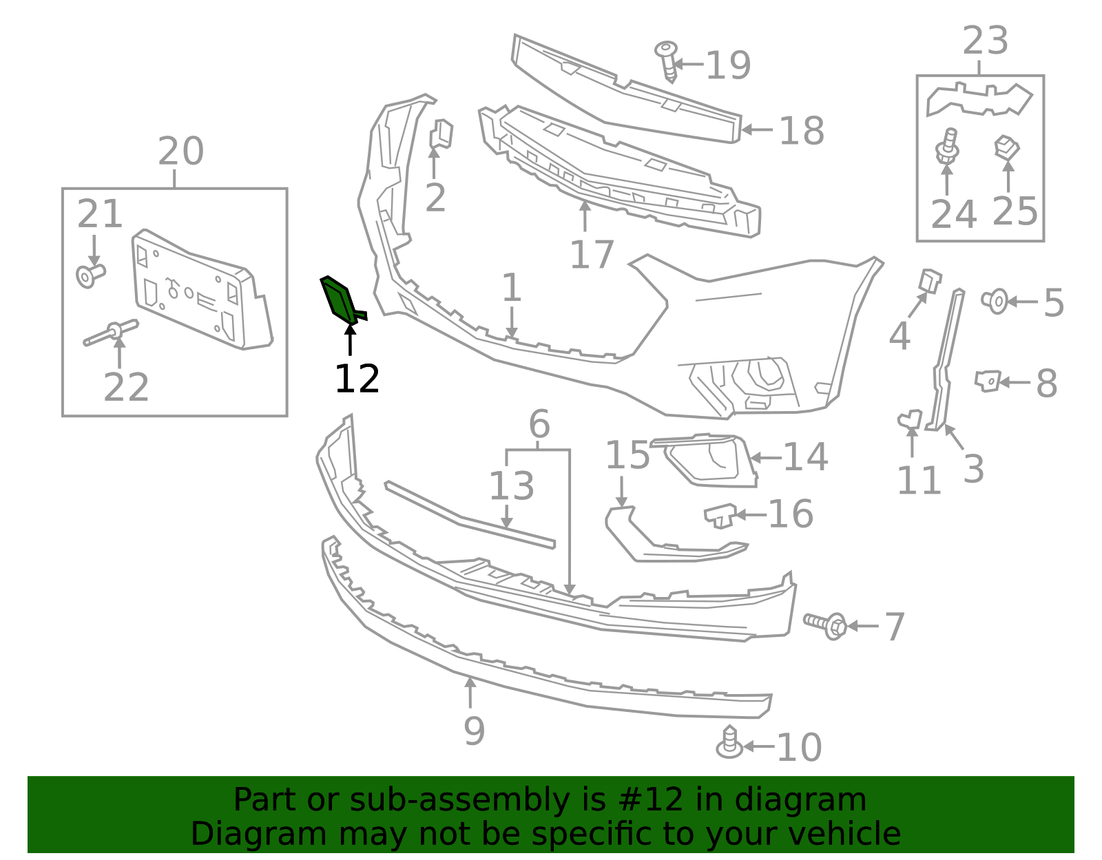 2018-2021 Chevrolet Traverse Primed Front Bumper Fascia Tow Eye Access ...