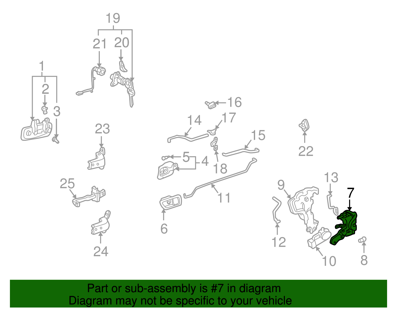 Genuine Toyota Lock part# 69304-AA010 for 1997-2001 Toyota Camry ...