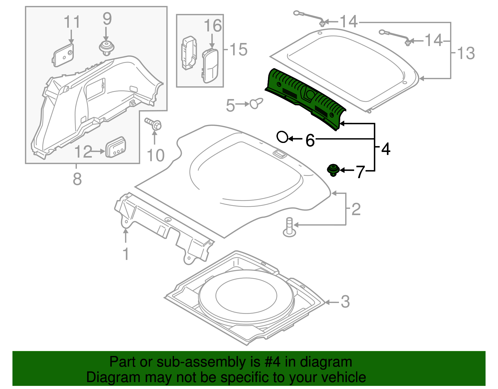 85770-J5500WK - Rear Panel Trim 2018-2023 Kia Stinger | Kia.Parts Store