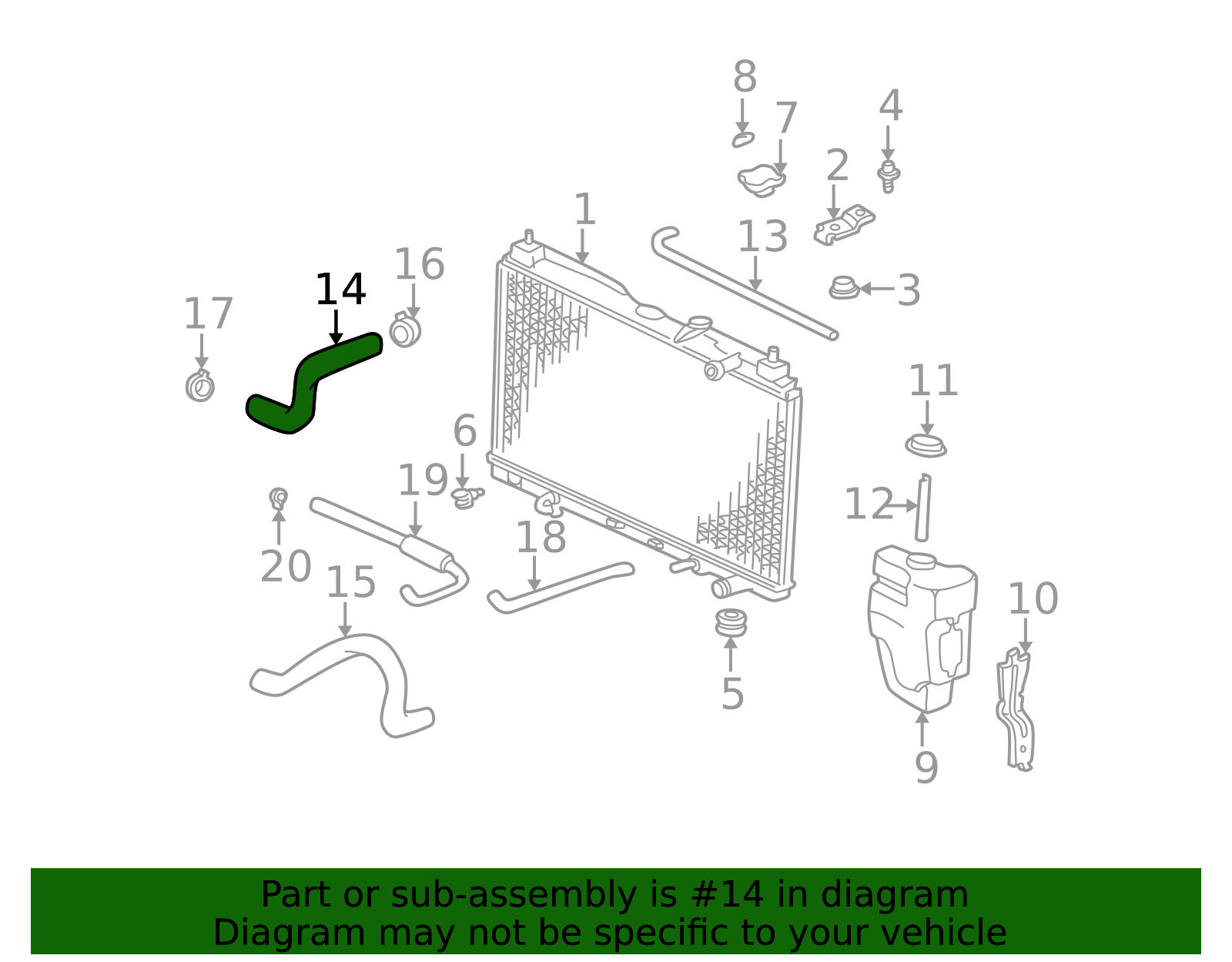 19501-P3F-000 - Upper Hose 1997-2001 Honda CR-V | Honda Parts Online