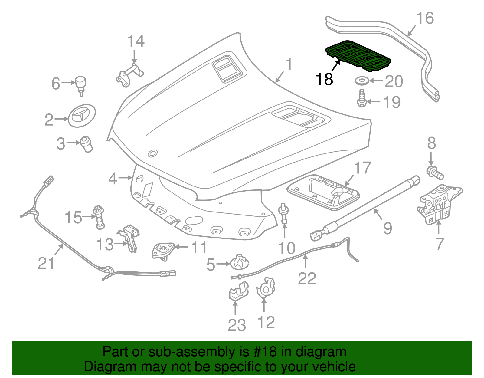 166-880-02-05 - Air Grille 2012-2019 Mercedes-Benz | Mercedes-Benz ...