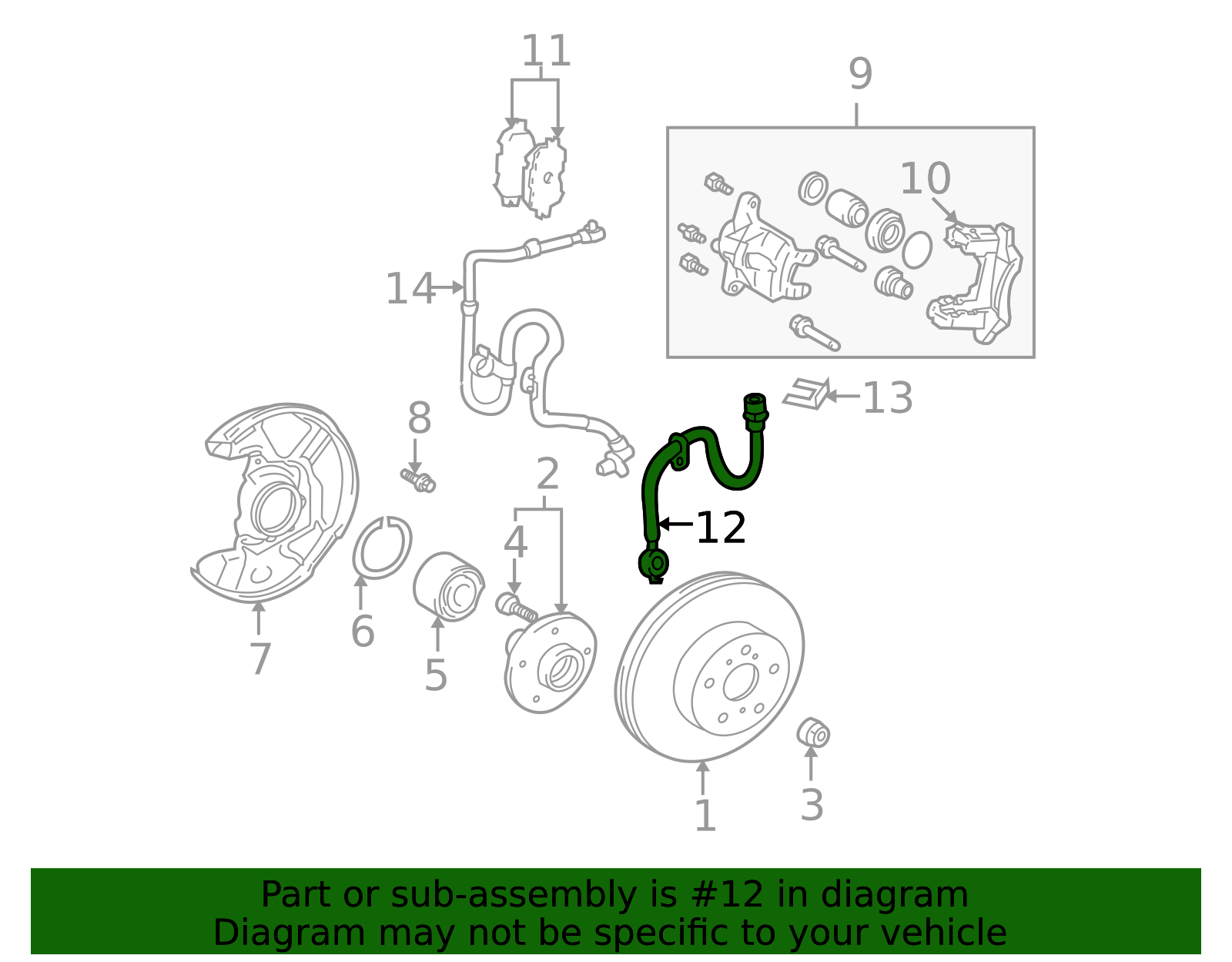 Genuine Official Toyota Brake Hose part# 90947-02C24 for 2000-2005 ...