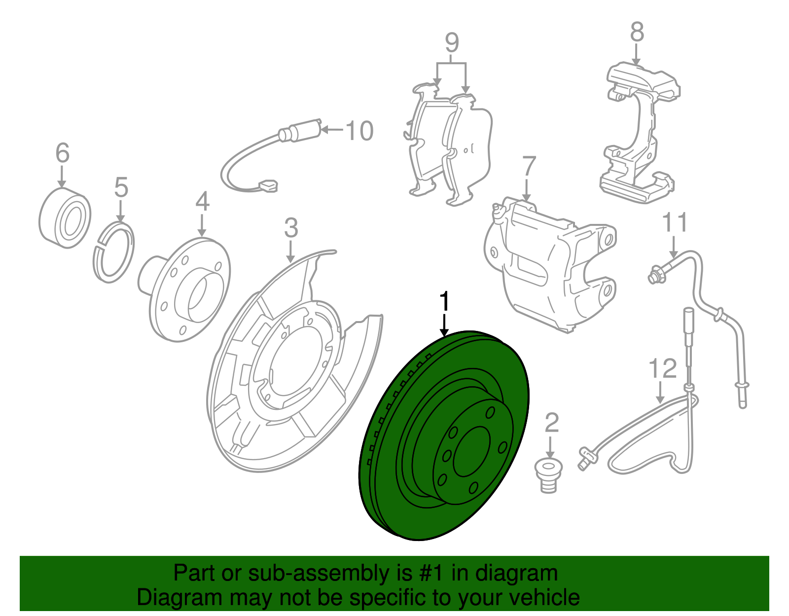 34216792227 - 2012-2021 BMW Rear Brake Rotor (34-21-6-792-227) | BMW of ...