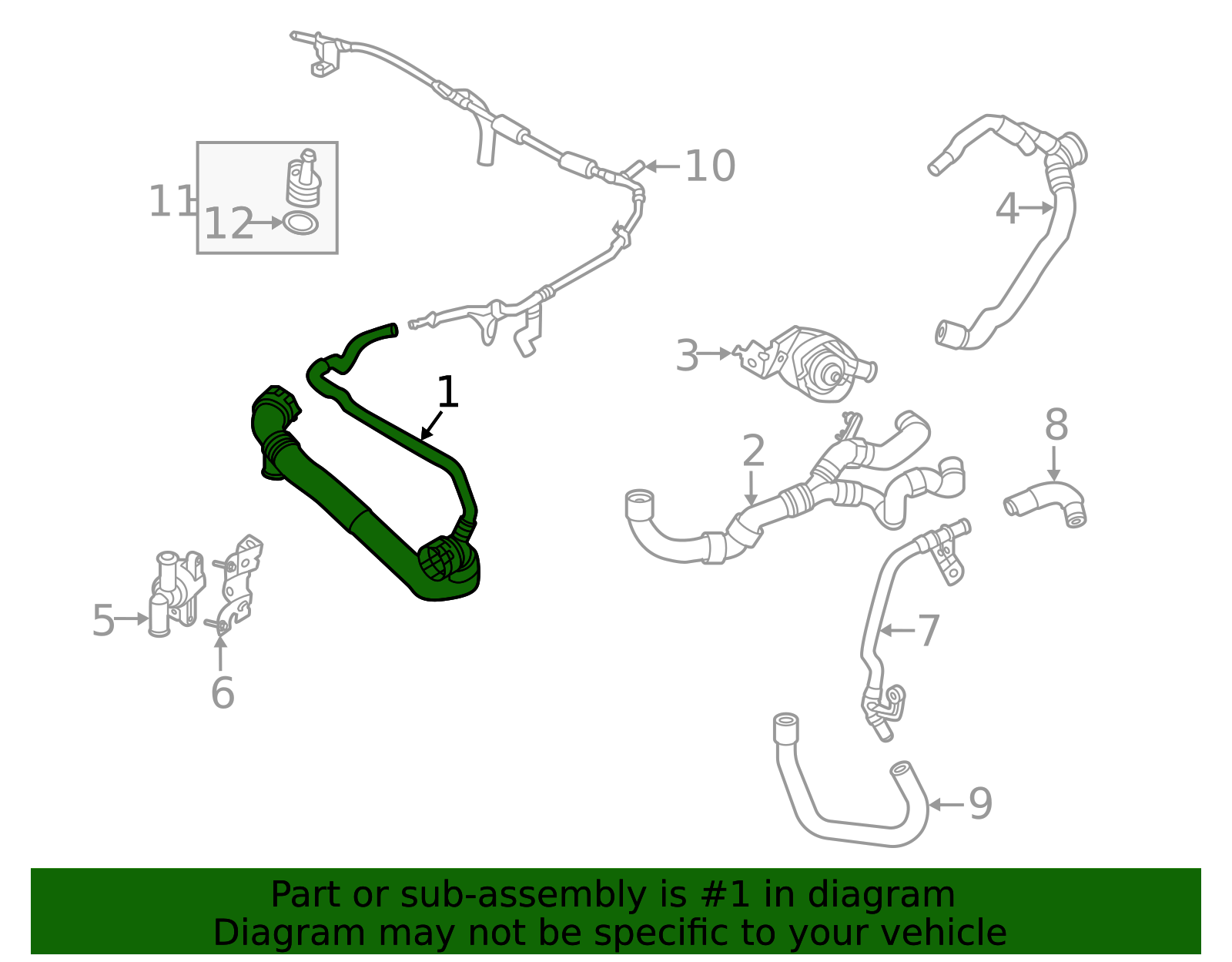 Radiator Hose 5WA-122-101-AM - Dependable OEM Engine Cooling ...