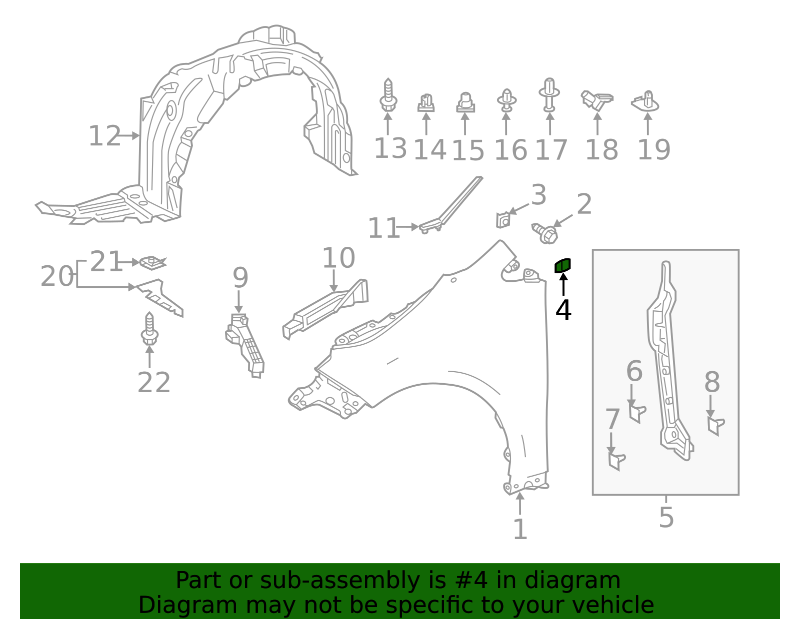 53813-48011 - Fender Extension - 2011-2025 Toyota | OEM Genuine Toyota ...