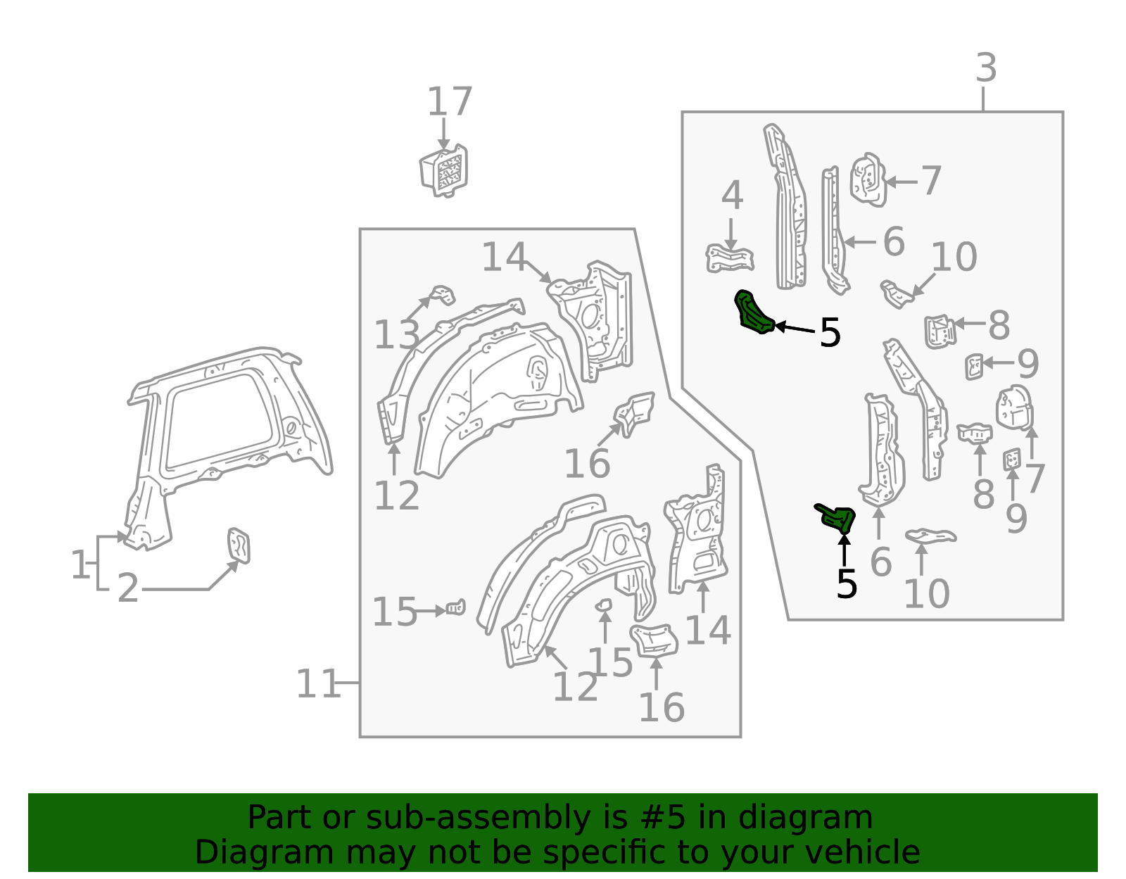 1996-2000 Toyota RAV4 Rear Panel Assembly Extension 61627-42020 ...