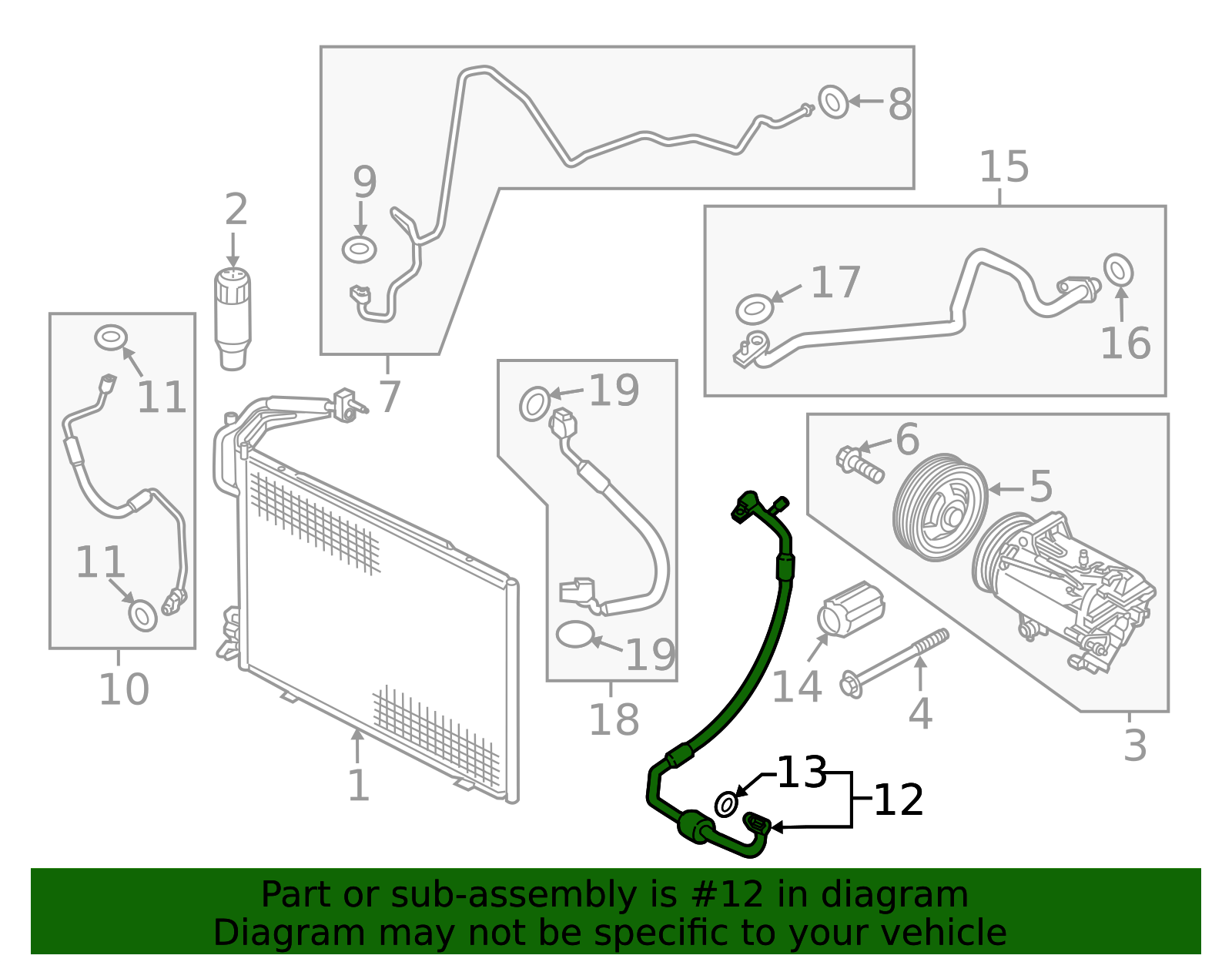Ford A/C Suction Hose - OEM Cooling Line - Part #C1BZ-19867-E ...
