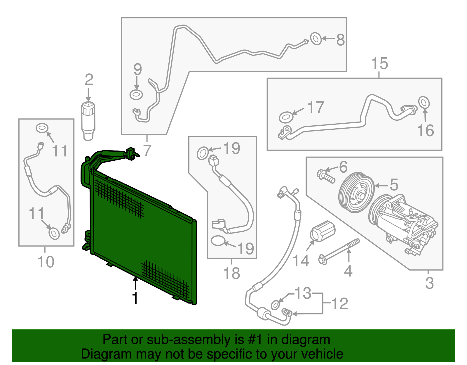 2014-2017 Ford Fiesta | Condenser | D2BZ-19712-D | Walls' Ford Parts