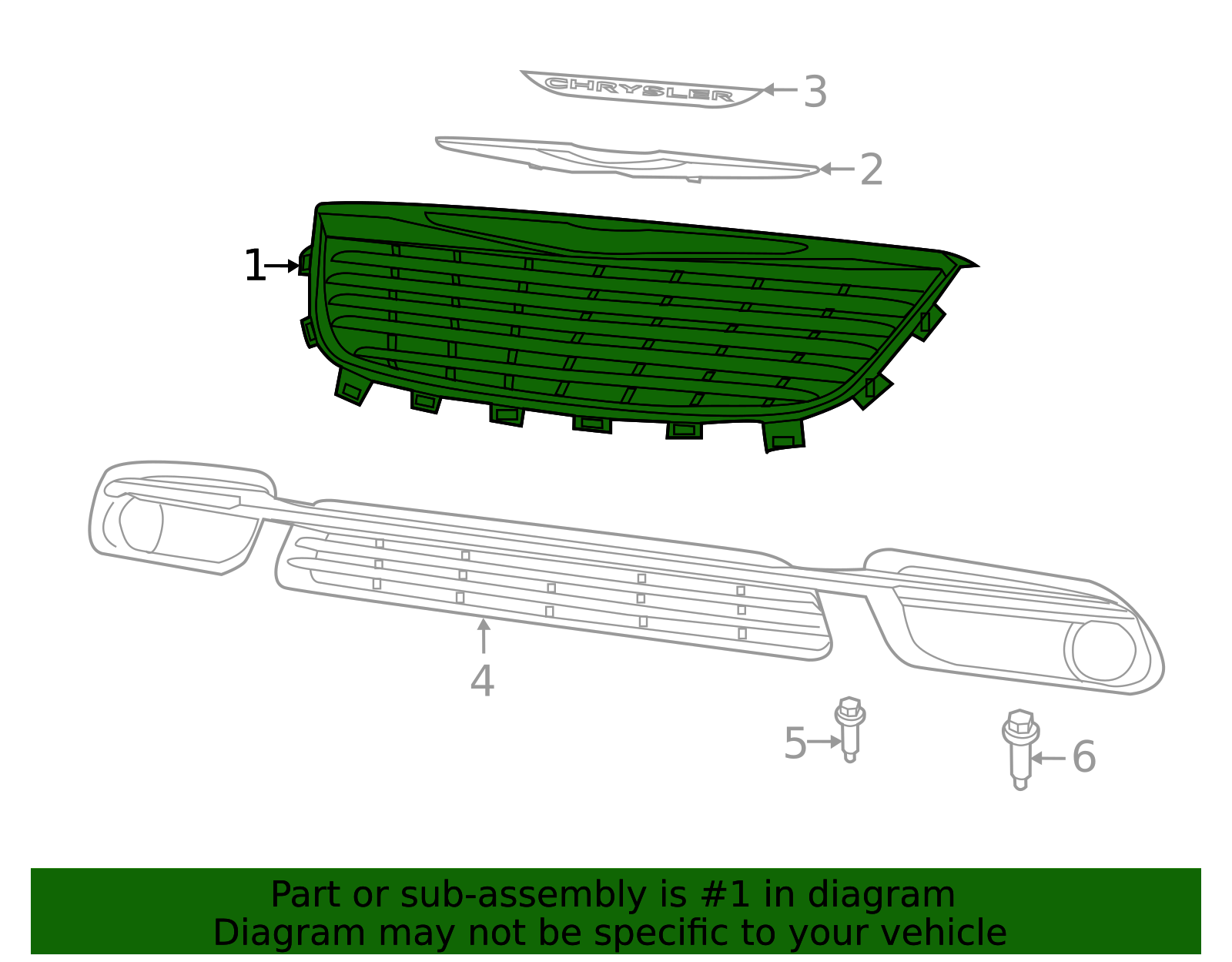 Upper Grille 68100692AB | Mopar Parts Canada