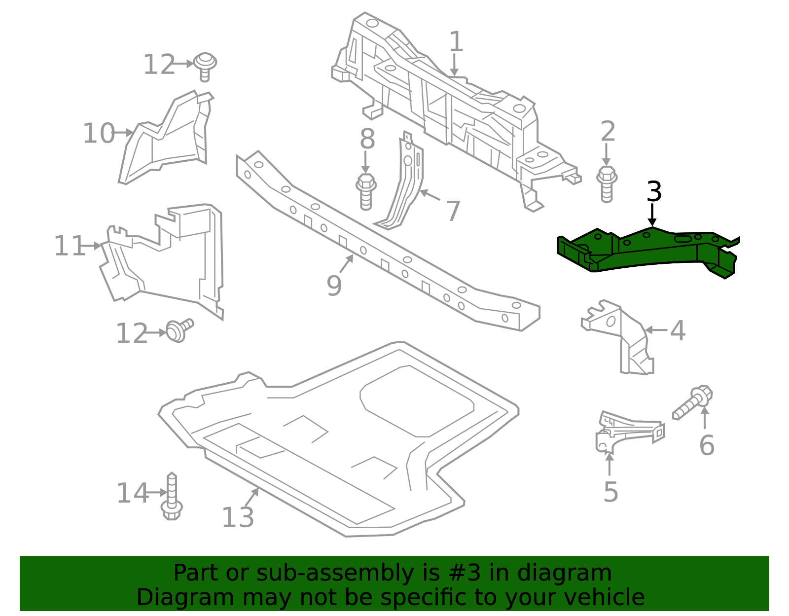 F2513-3LMMA - High-Quality Radiator Support Tie Bar Extension for 2013 ...