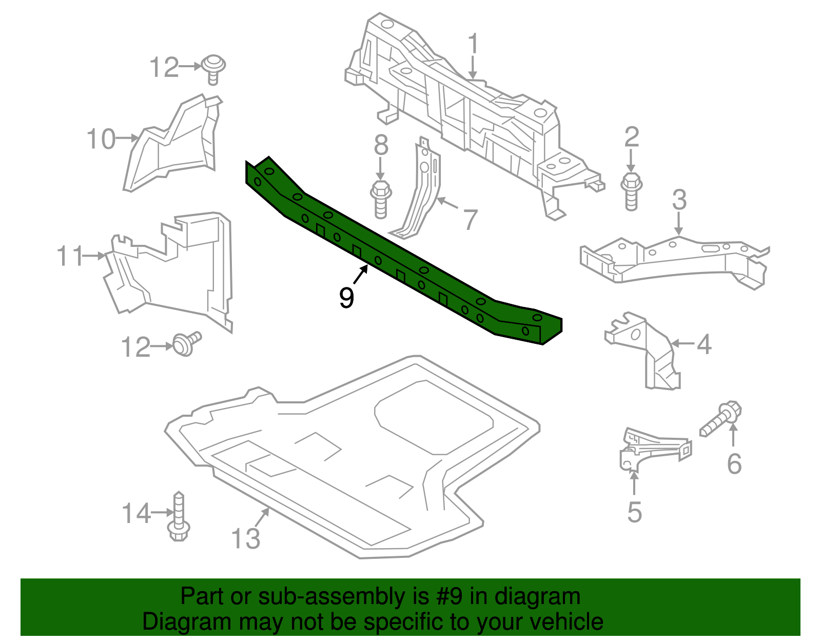 F2530-3LMAA - Lower Tie Bar - 2013-2021 Nissan NV200 | Nissan OEM Parts ...