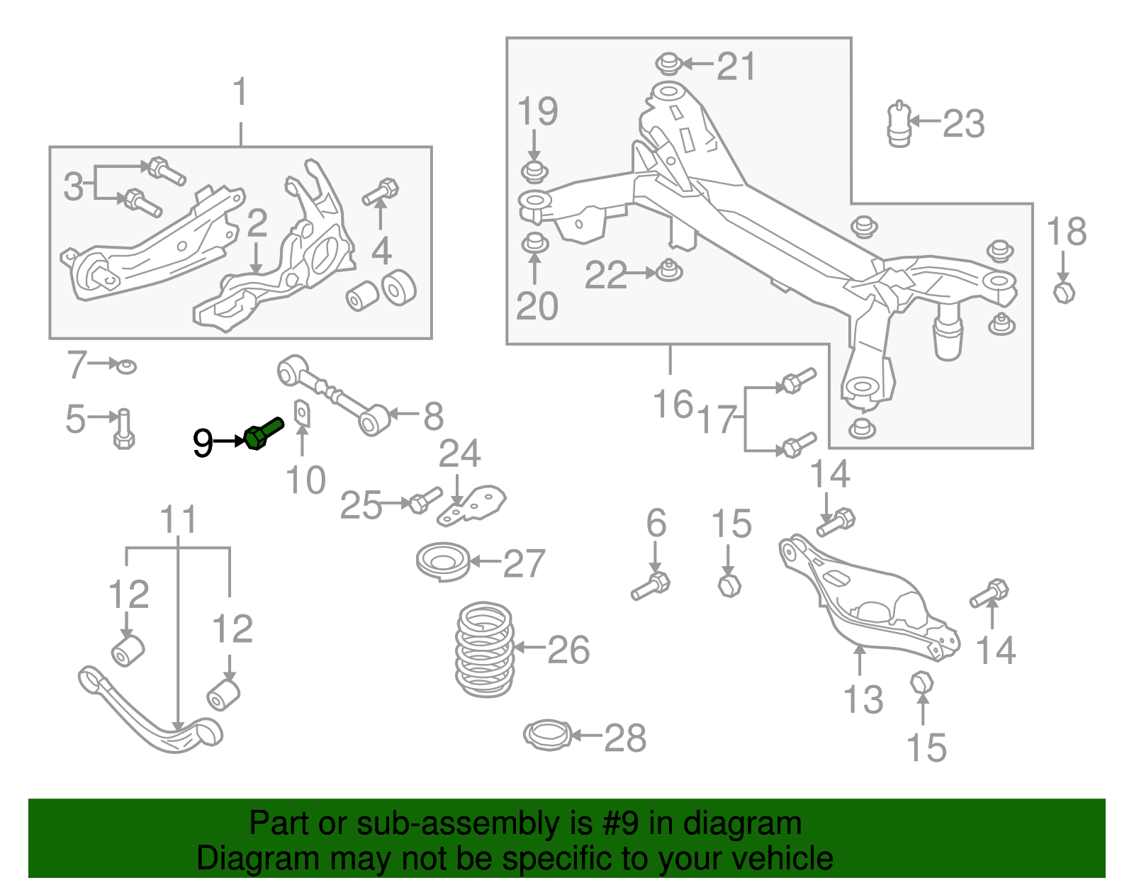 9YA0-21-439D - Lateral Arm Bolt 2009-2013 Mazda 6 | Florida Mazda Parts