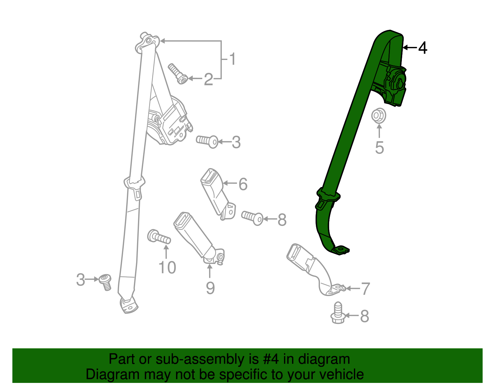 86802058 - 2017-2025 GM - Center Belt Assembly | Partners Chevy