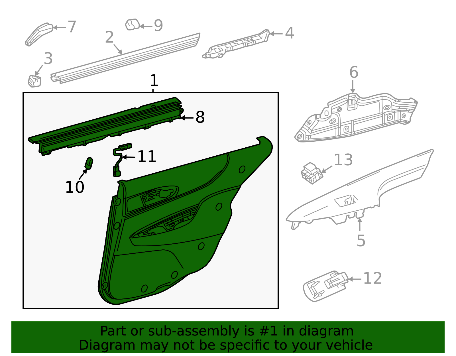 2021-2025 Toyota Mirai Door Interior Trim Panel 67640-62030-C2 | Toyota ...