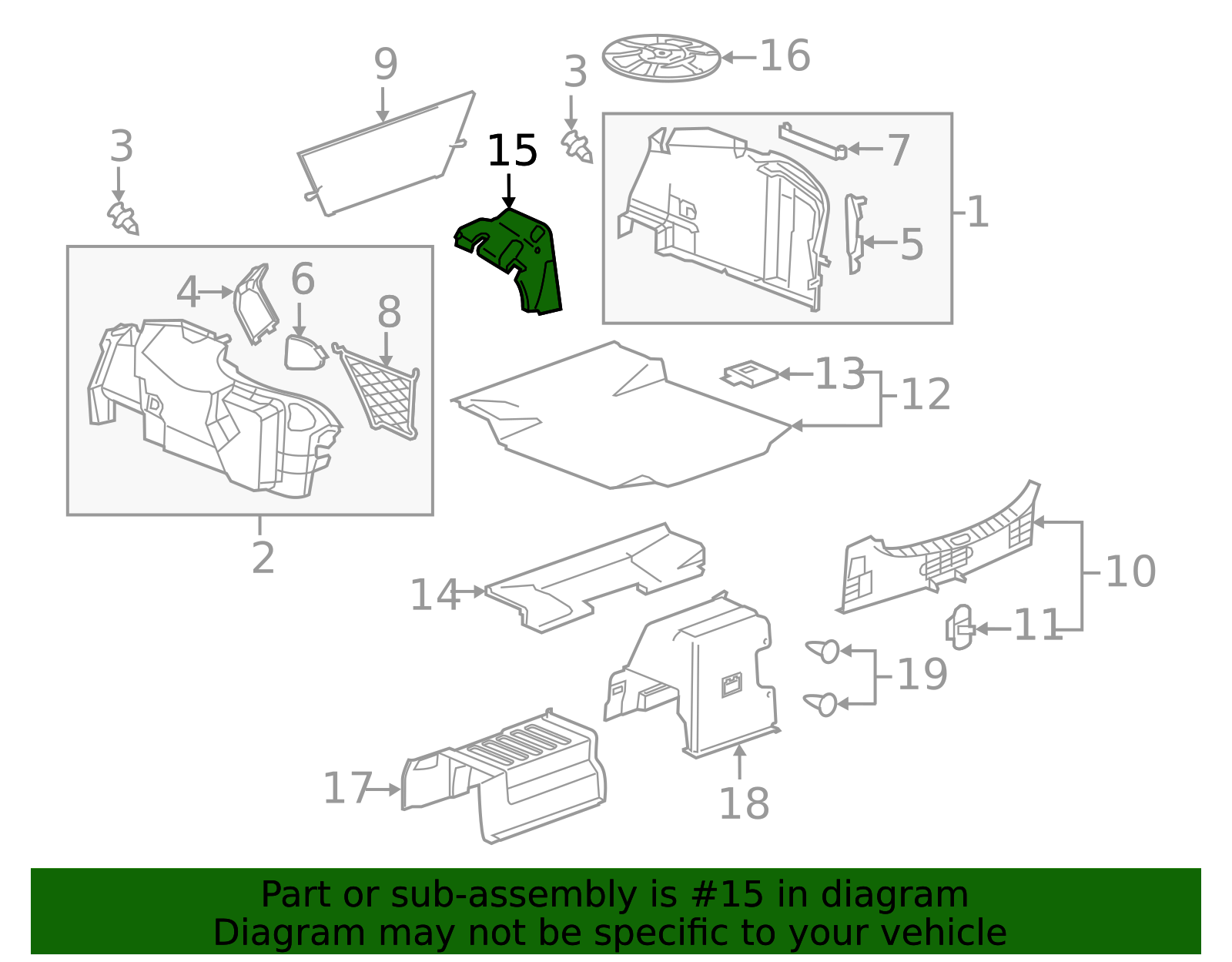 20922057 - Rear Driver Side Wheelhouse Panel Rear Insulator 2012-2017 ...