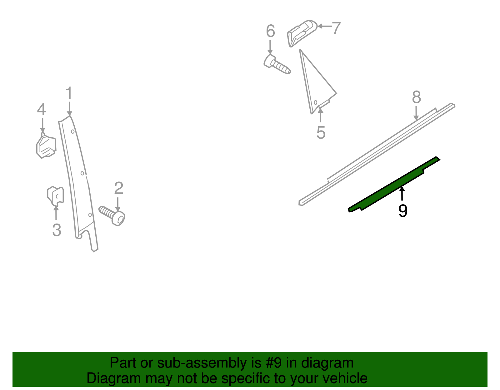 8K0-853-764-H-2ZZ - Belt Molding 2009-2016 Audi | Audi OEM Parts Guy
