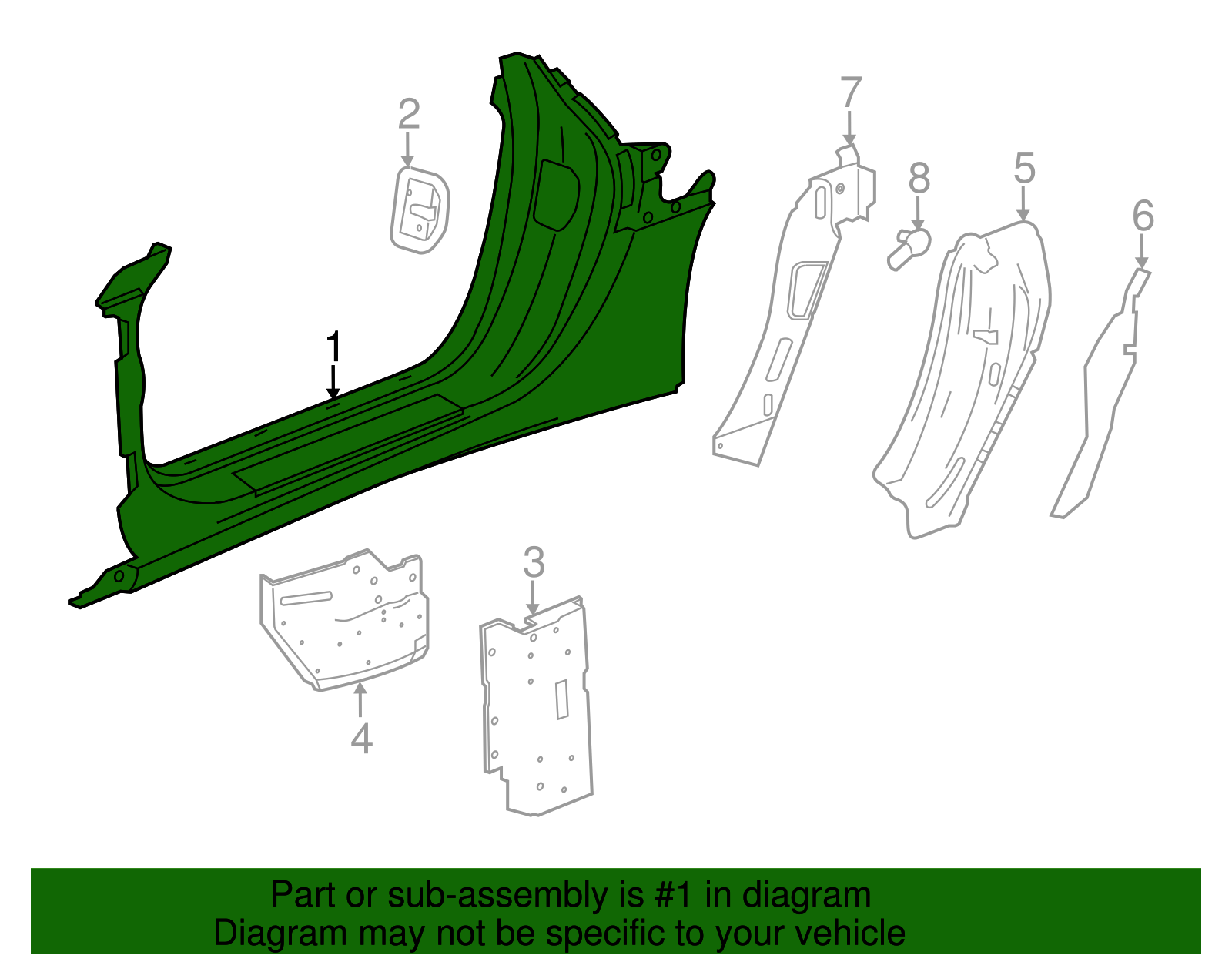 84111999 - Passenger Side Body Side Outer Panel 2014-2019 Chevrolet ...