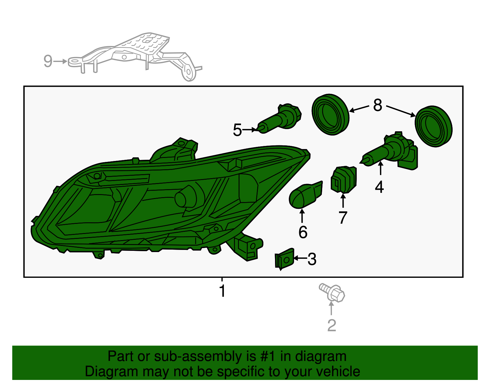 33150-TR0-A51 - Headlamp Assembly 2013-2015 Honda Civic | Honda Parts ...
